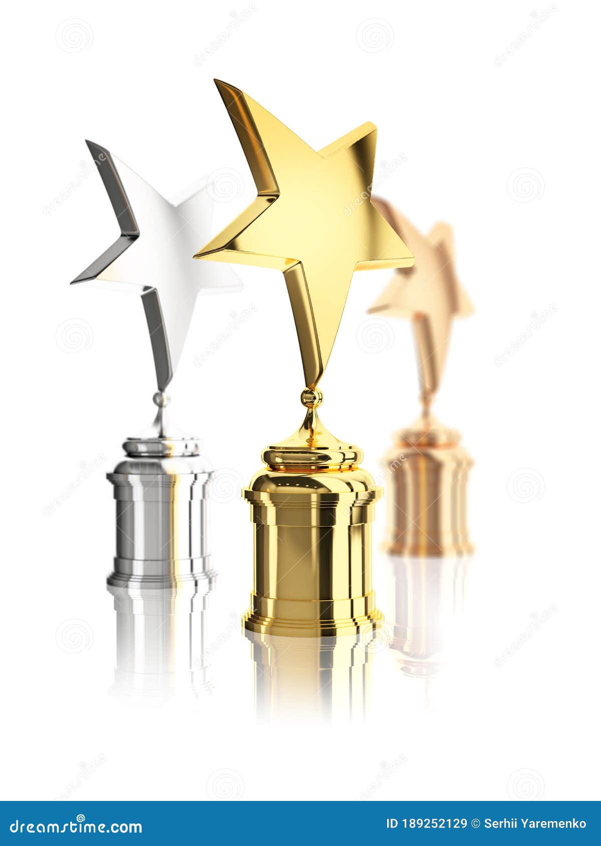 Gold, Silver and Bronze Star Award Stock Illustration - Illustration of ...