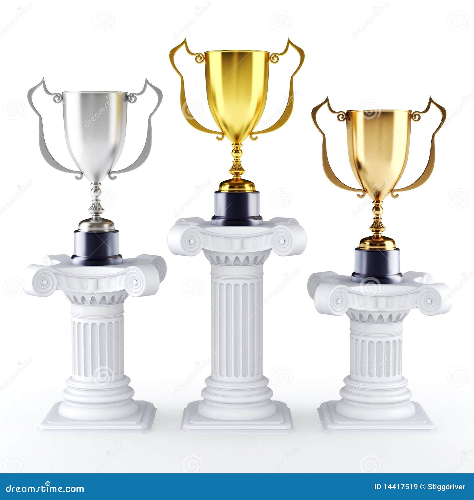 Gold Silver and Bronze Trophy S Stock Illustration - Illustration of ...