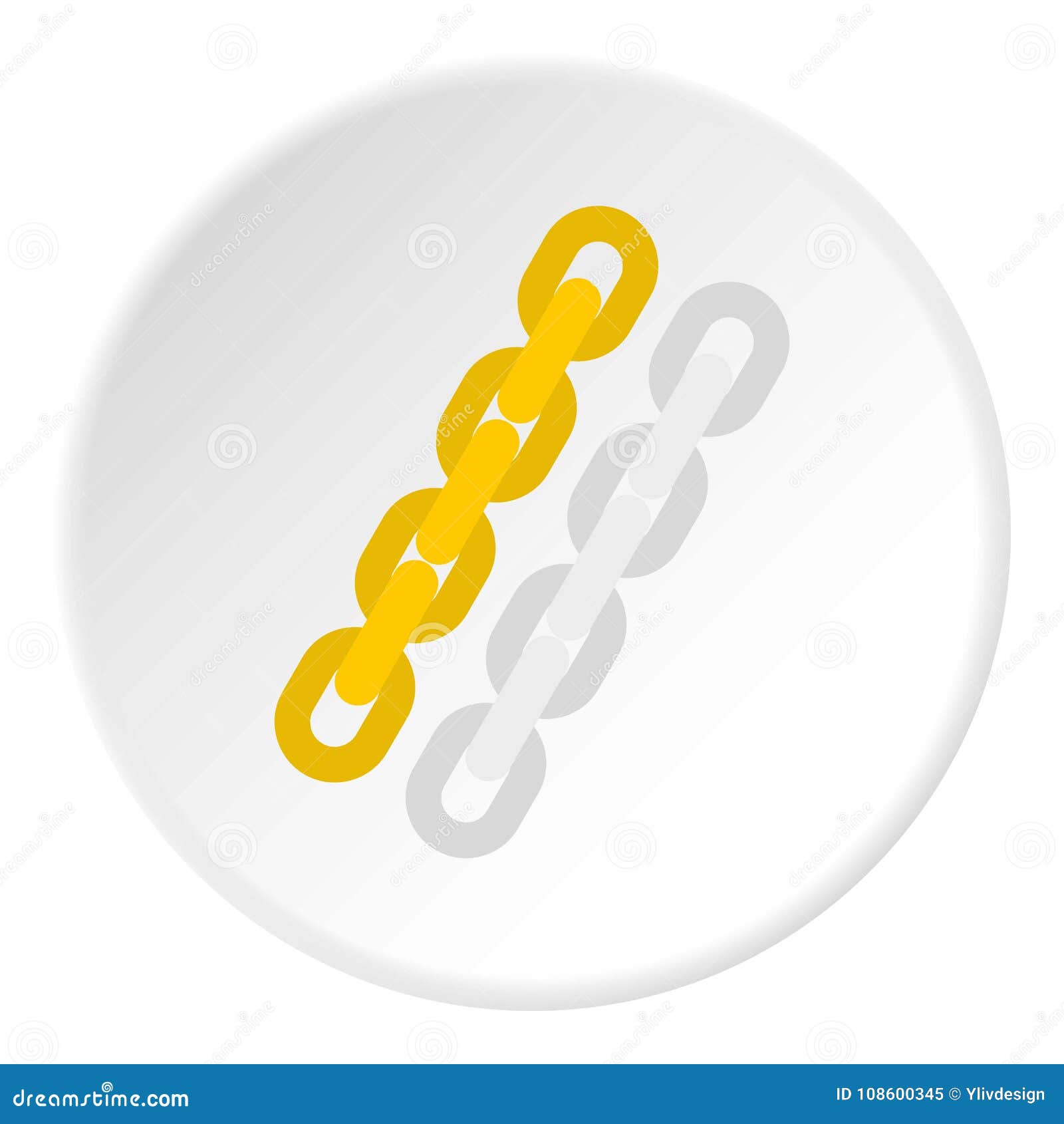 Gold and Silver Chain Icon Circle Stock Vector - Illustration of chunky ...
