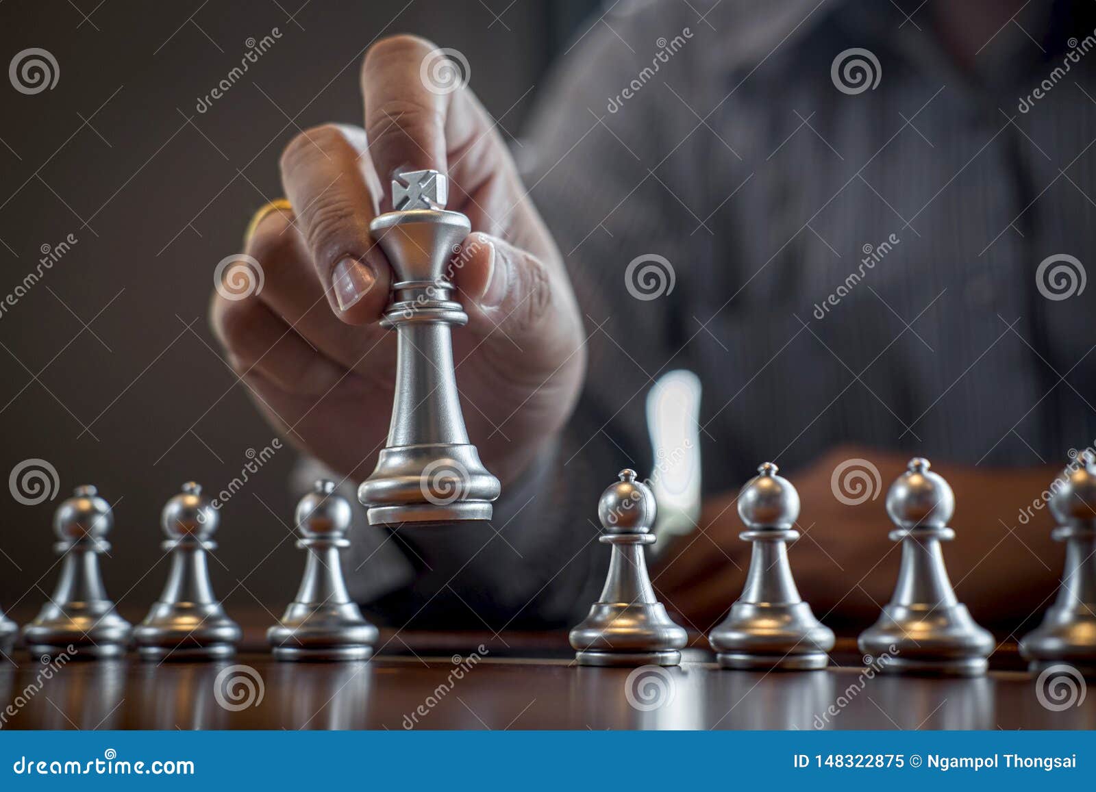 Gold and Silver Chess with Player, Intelligent Businessman Playing ... Gold and Silver Chess with Player, Intelligent Businessman Playing ...