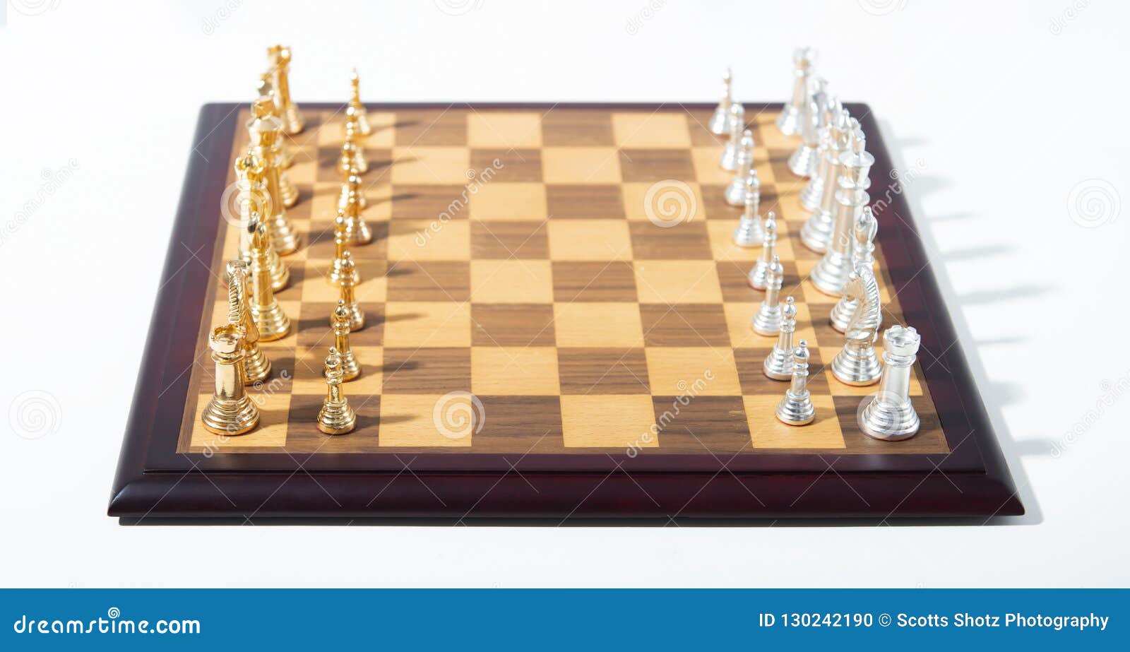 Gold and silver chess set stock photo. Image of chess - 130242190