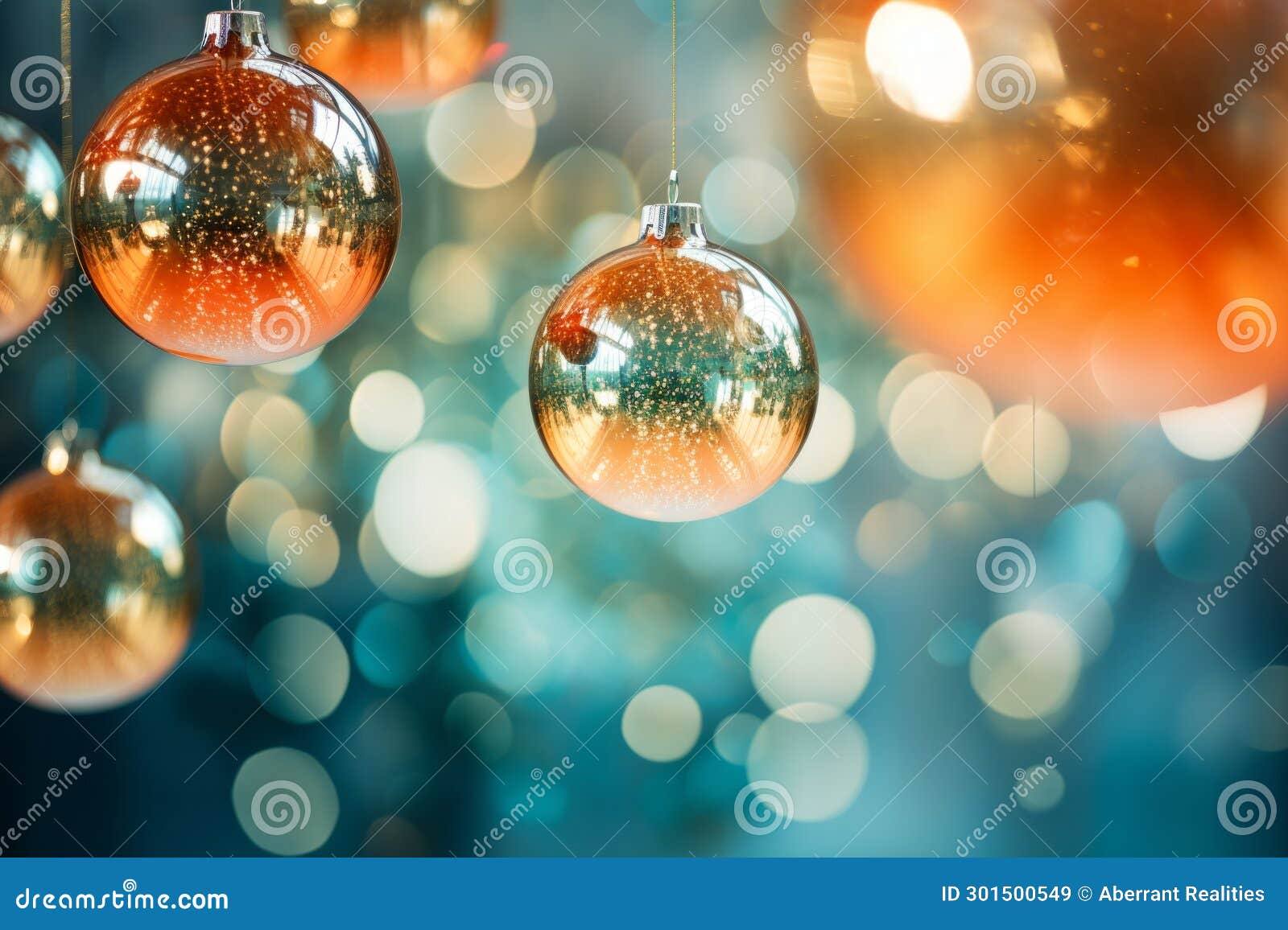 Gold and Silver Christmas Baubles Hanging from a String Stock ...