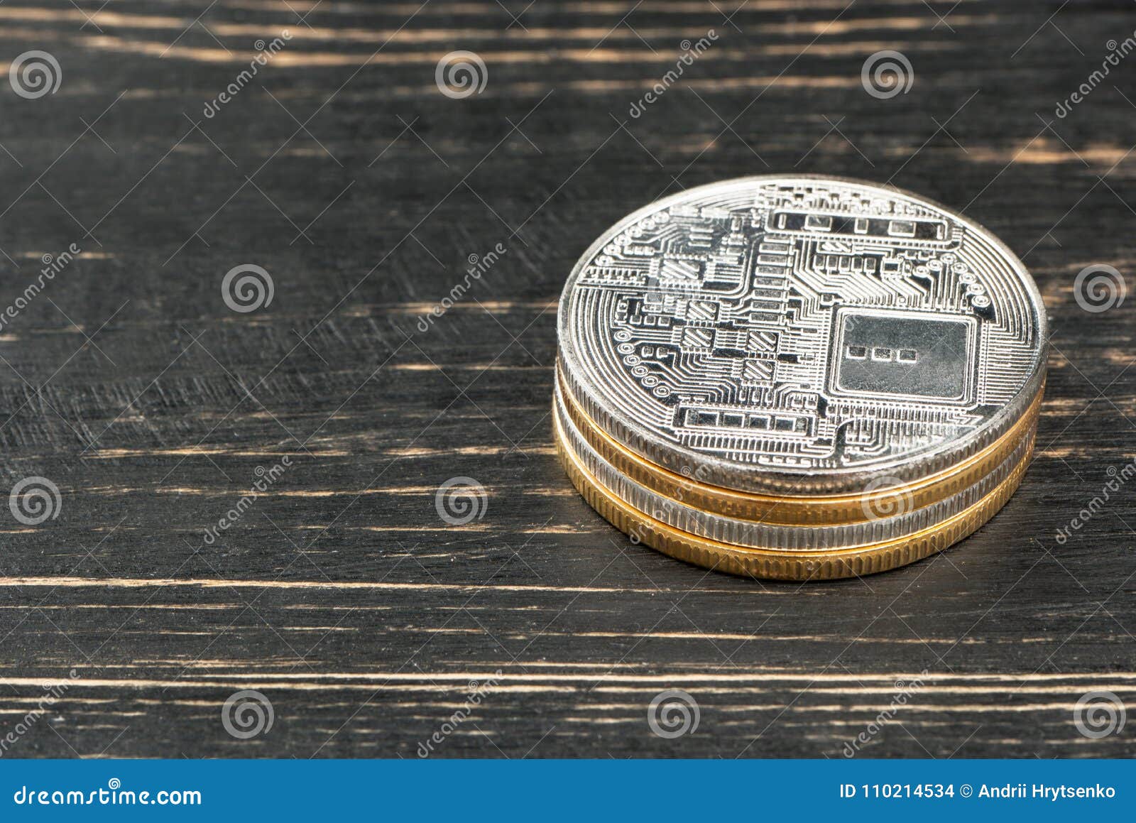 Gold and Silver Coin Bitcoin Stock Photo - Image of payment, shopping ...