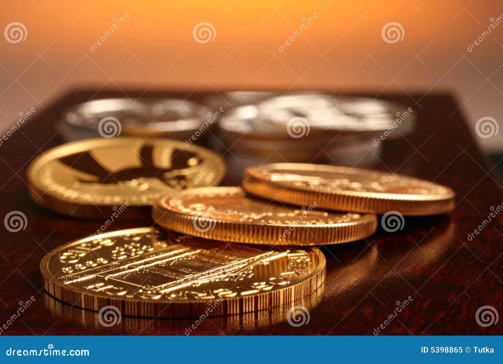 Gold and silver coins stock image. Image of gold, business - 5398865