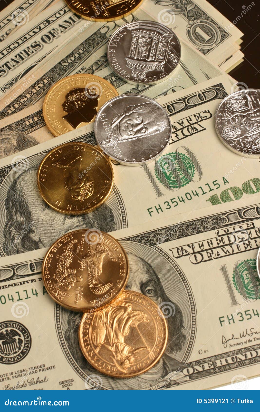 Gold and Silver Coins and Paper Money Stock Image - Image of coin ... Gold and Silver Coins and Paper Money Stock Image - Image of coin ...