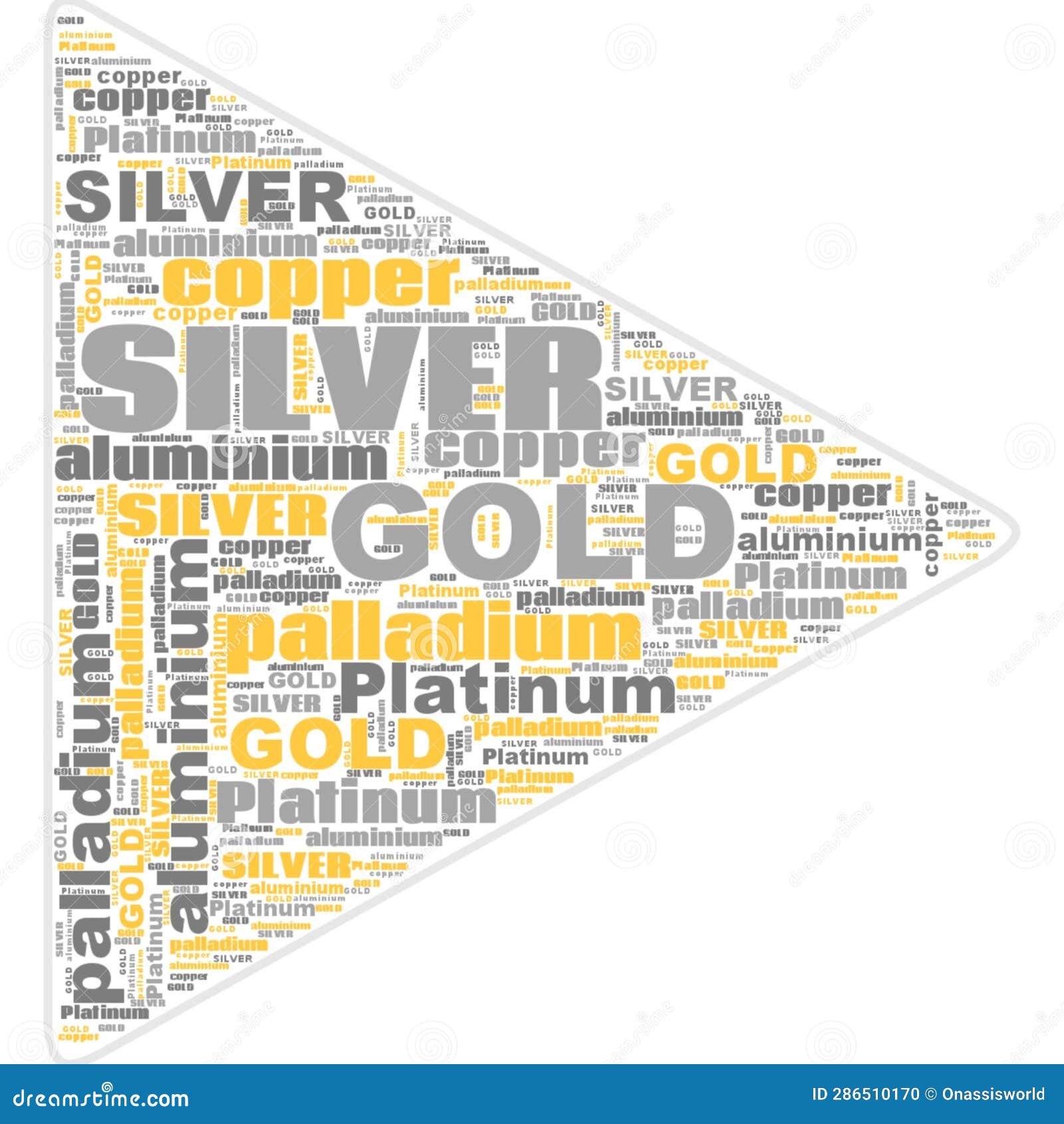 Gold Silver Copper Paladium Platinum Text Illustration Background ...