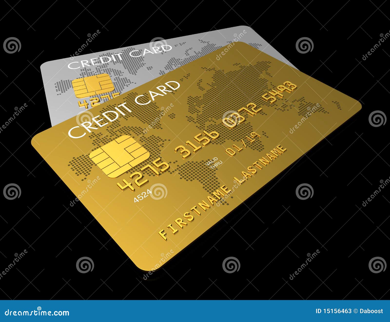 Gold and Silver Credit Card Stock Illustration - Illustration of path ...