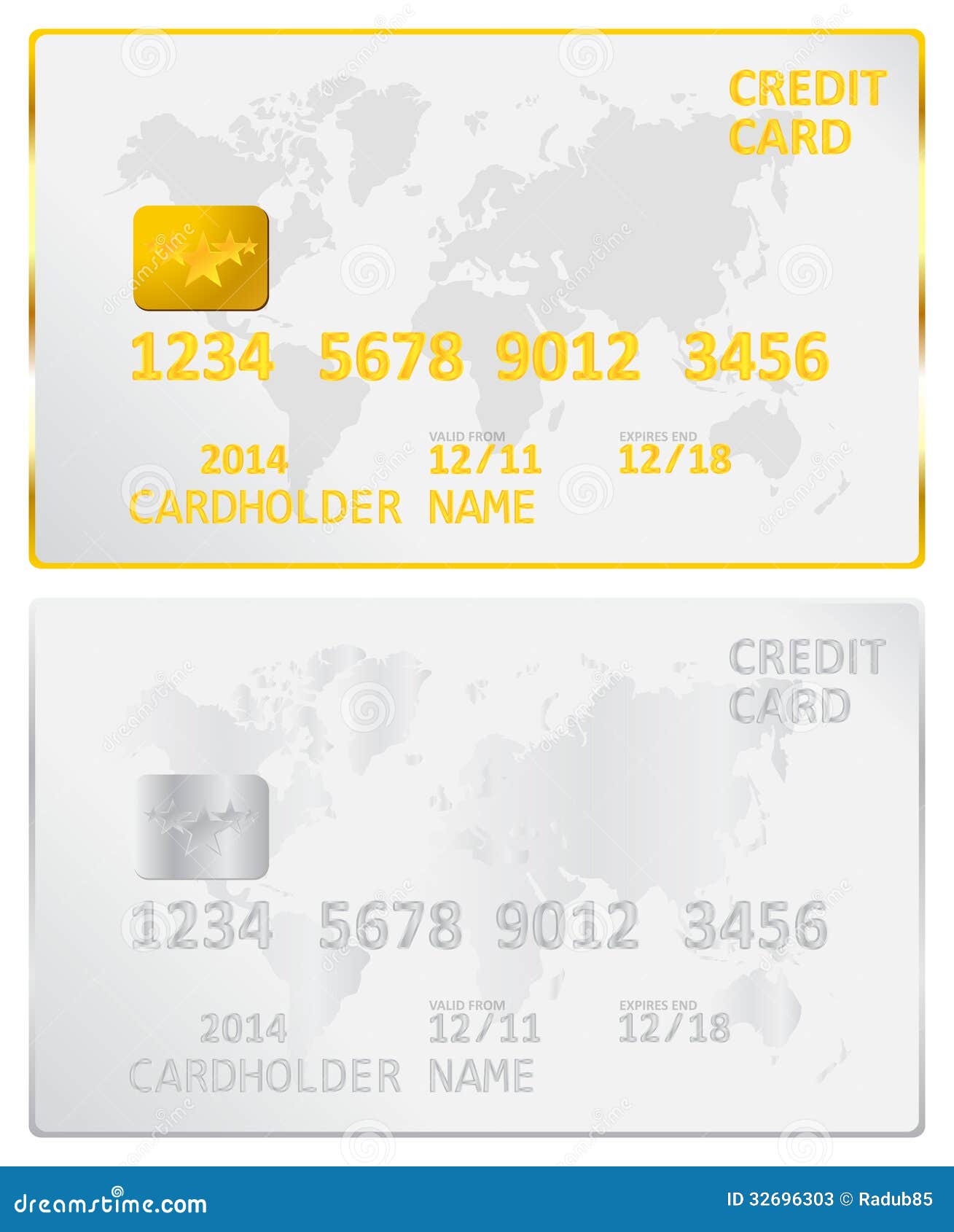 Gold and Silver Credit Card Stock Vector - Illustration of color ...