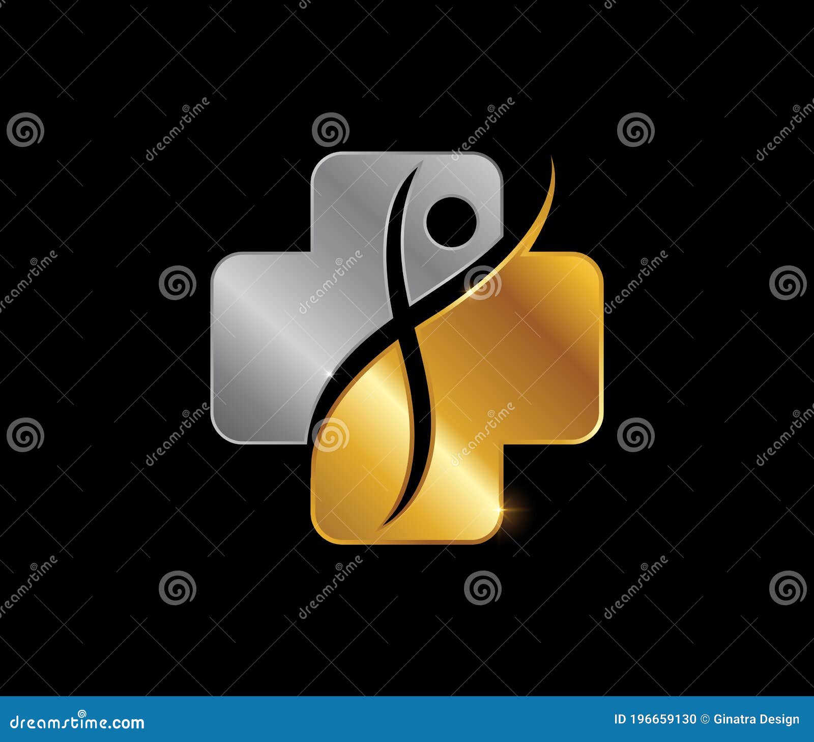 Gold and Silver Cross Health Sign Stock Vector - Illustration of mark ...