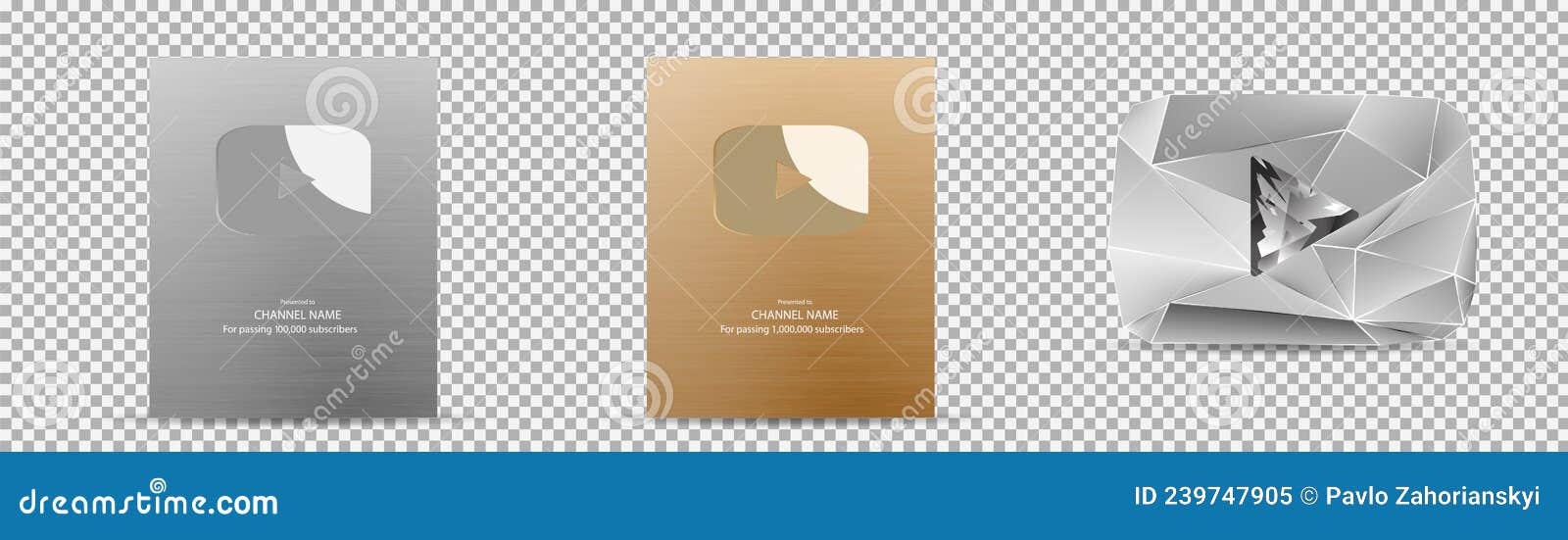 Gold, Silver and Diamond Play Button Award for the Number of ...