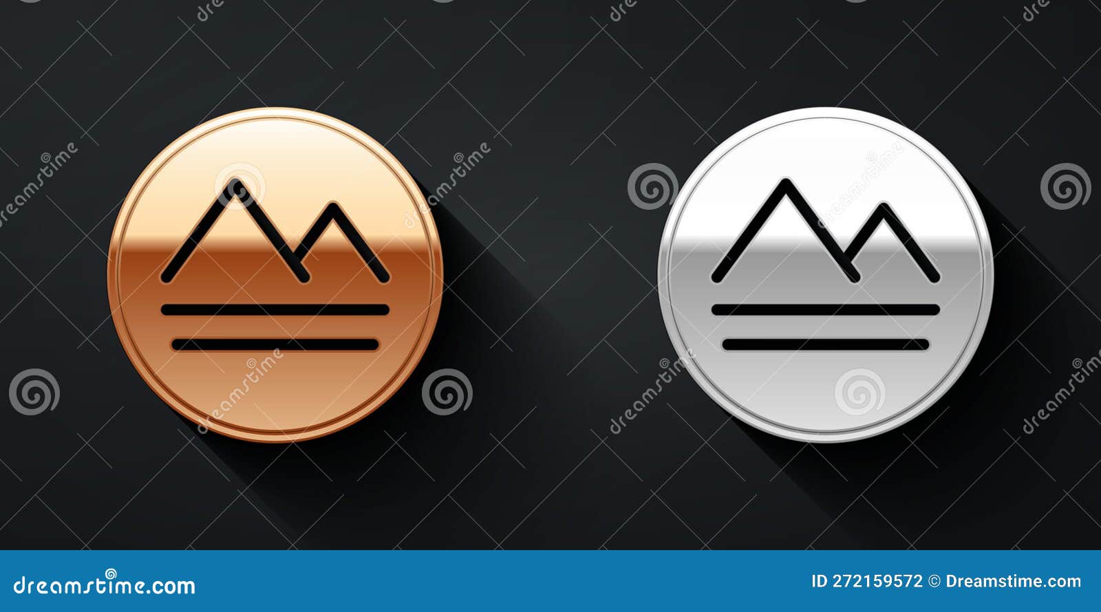 Gold and Silver Earth Element of the Symbol Alchemy Icon Isolated on ...