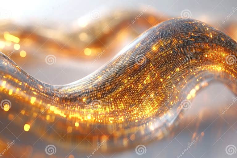 Gold and Silver Flexible Cables Twisting in Fluid Motion Representing ...