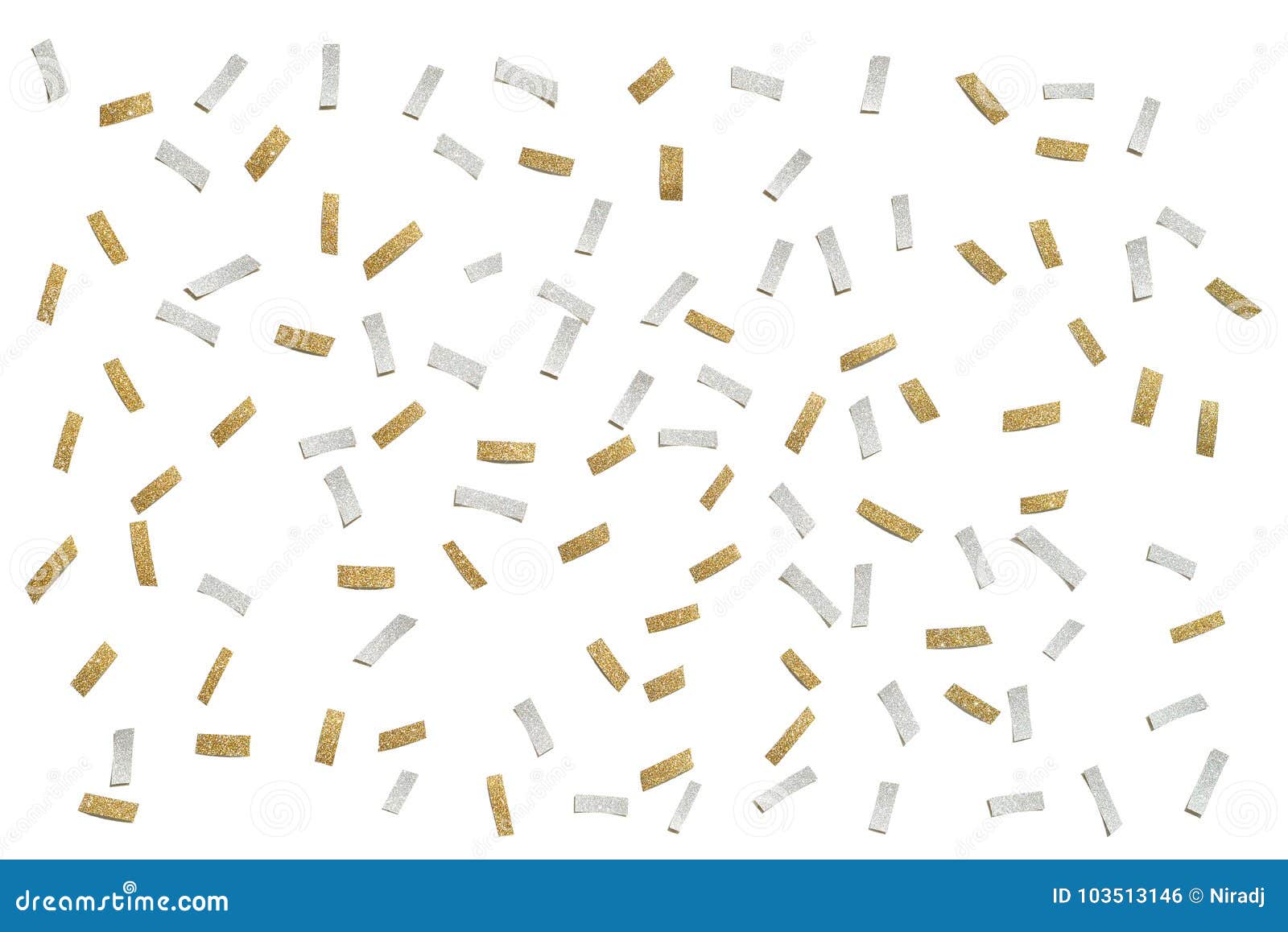 Gold Confetti Scattered On A Beige Background, Top View. Color Trend ...