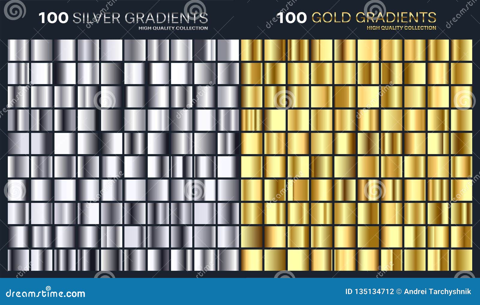 Gold,silver Gradient,pattern,template.Set of Colors for Design ...