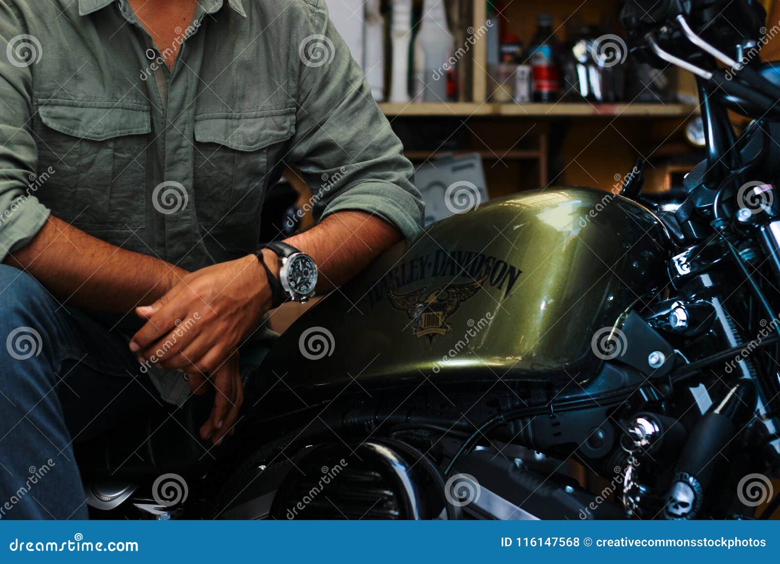 Gold And Silver Harley-davidson Motorcycle Picture. Image: 116147568