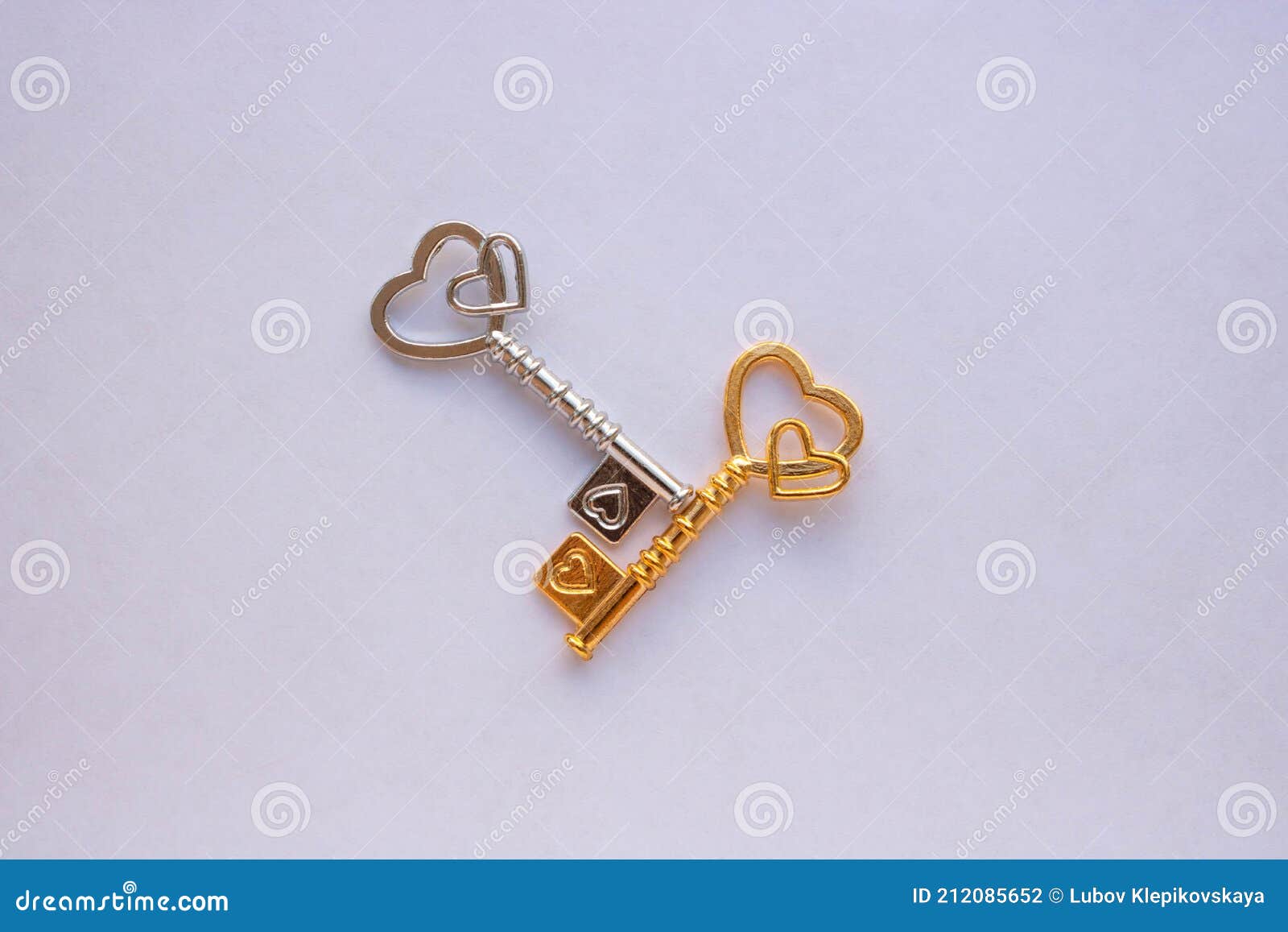 Gold and Silver Keys Isolated on a White Background Stock Photo - Image ...