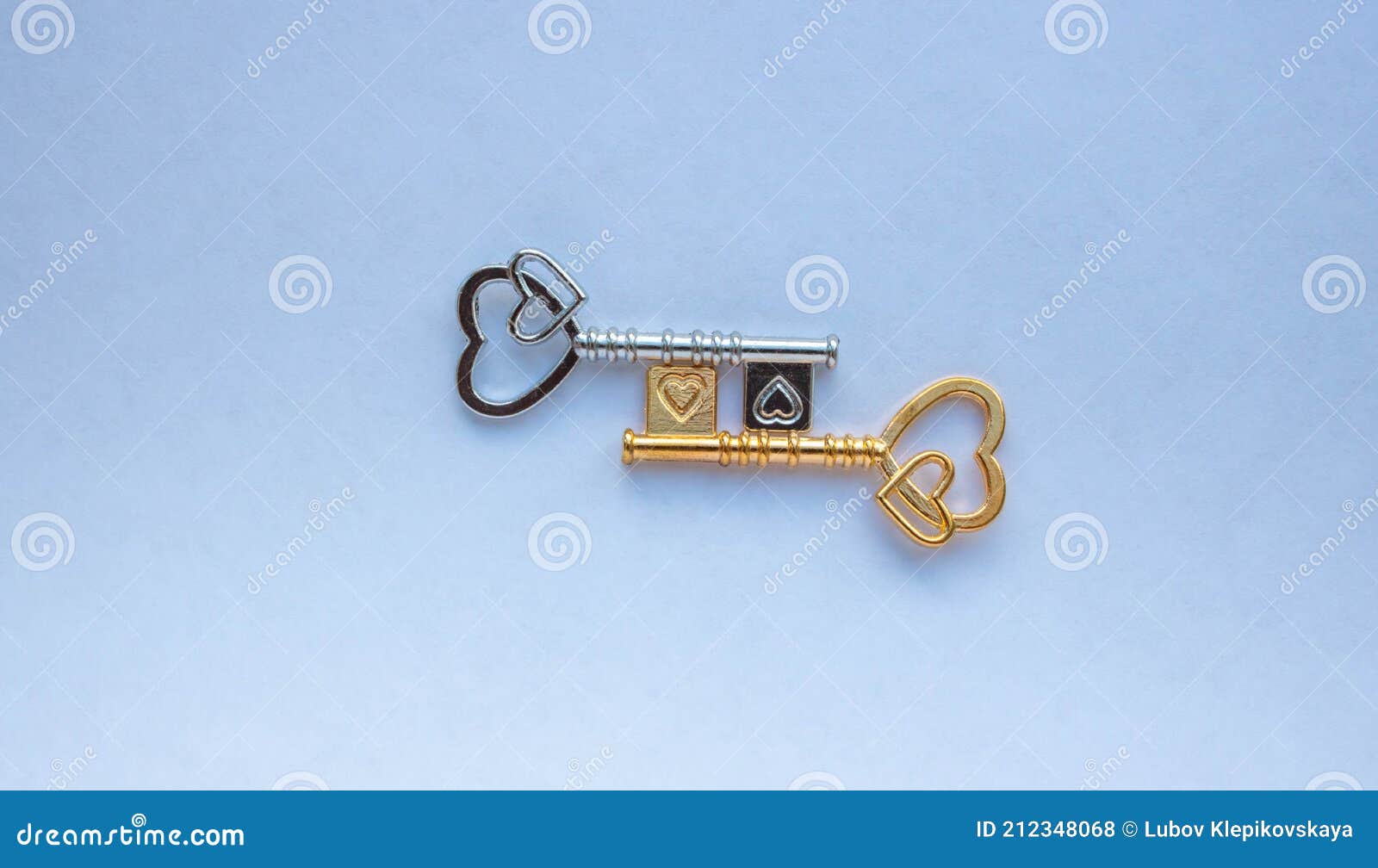 Gold and Silver Keys Isolated on a White Background Stock Photo - Image ...