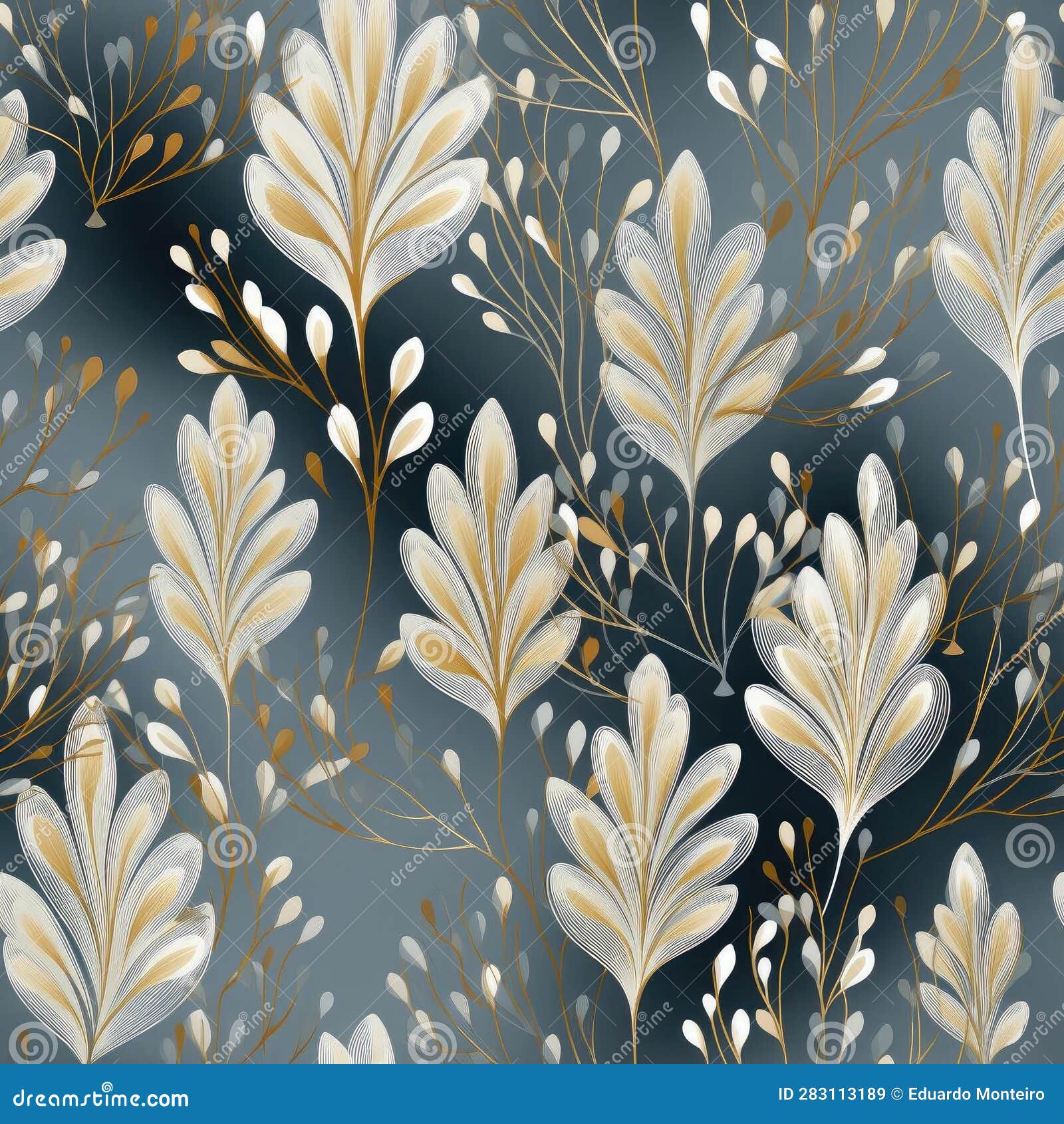 Gold and Silver Leafy Pattern with Elegant Compositions and Indian ...