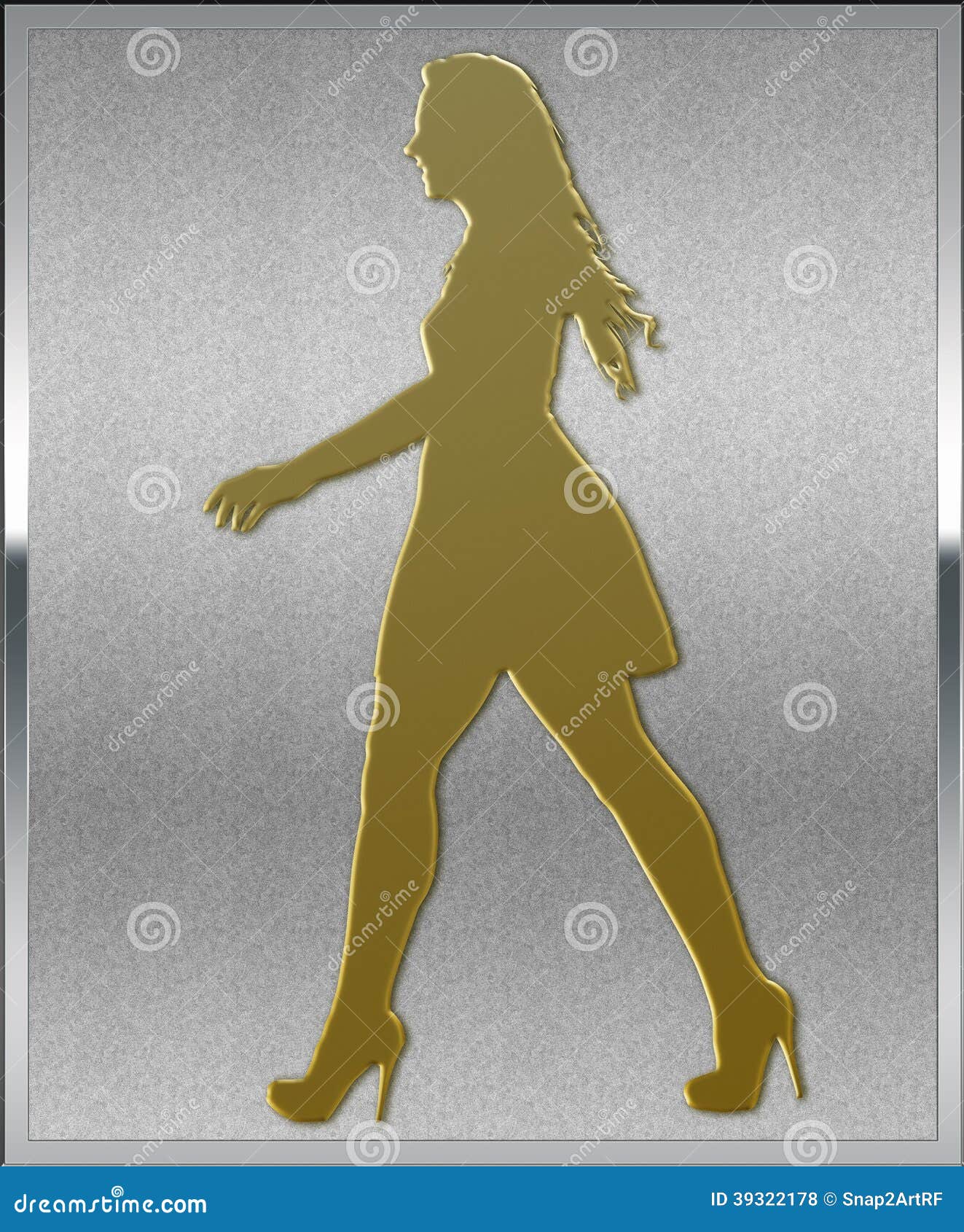 Gold on Silver Modelling Emblem Stock Illustration - Illustration of ...