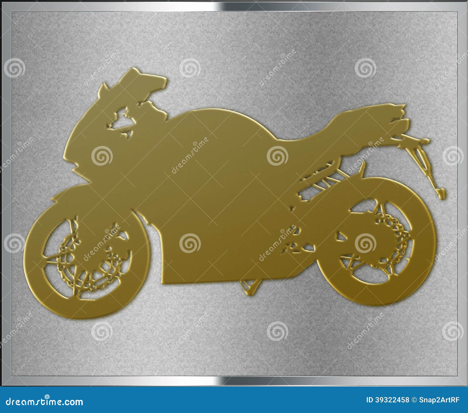 Gold on Silver Motorcycle Emblem Stock Illustration - Illustration of ...