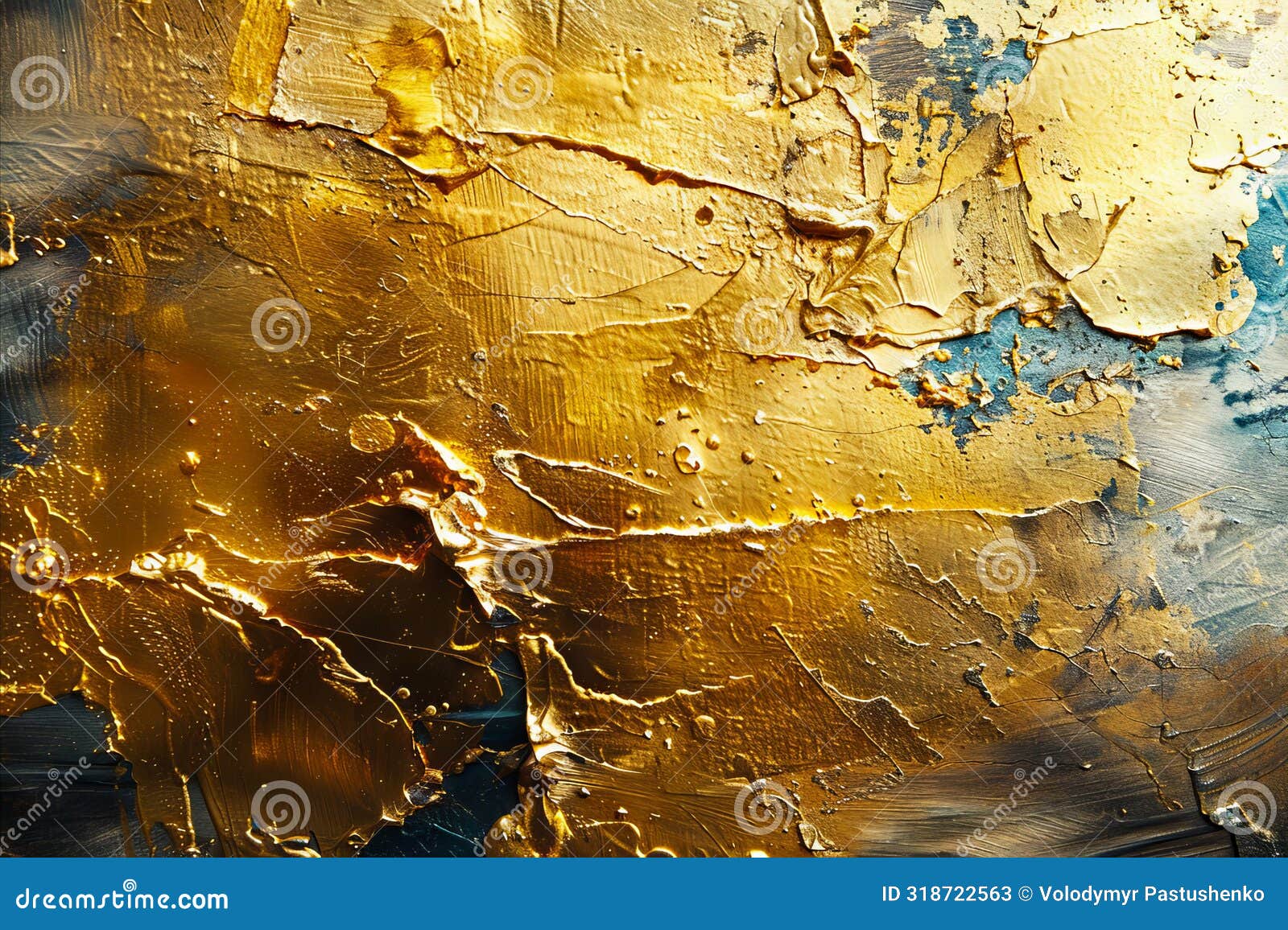 Gold and Silver Paint on a Black Background Stock Image - Image of ...