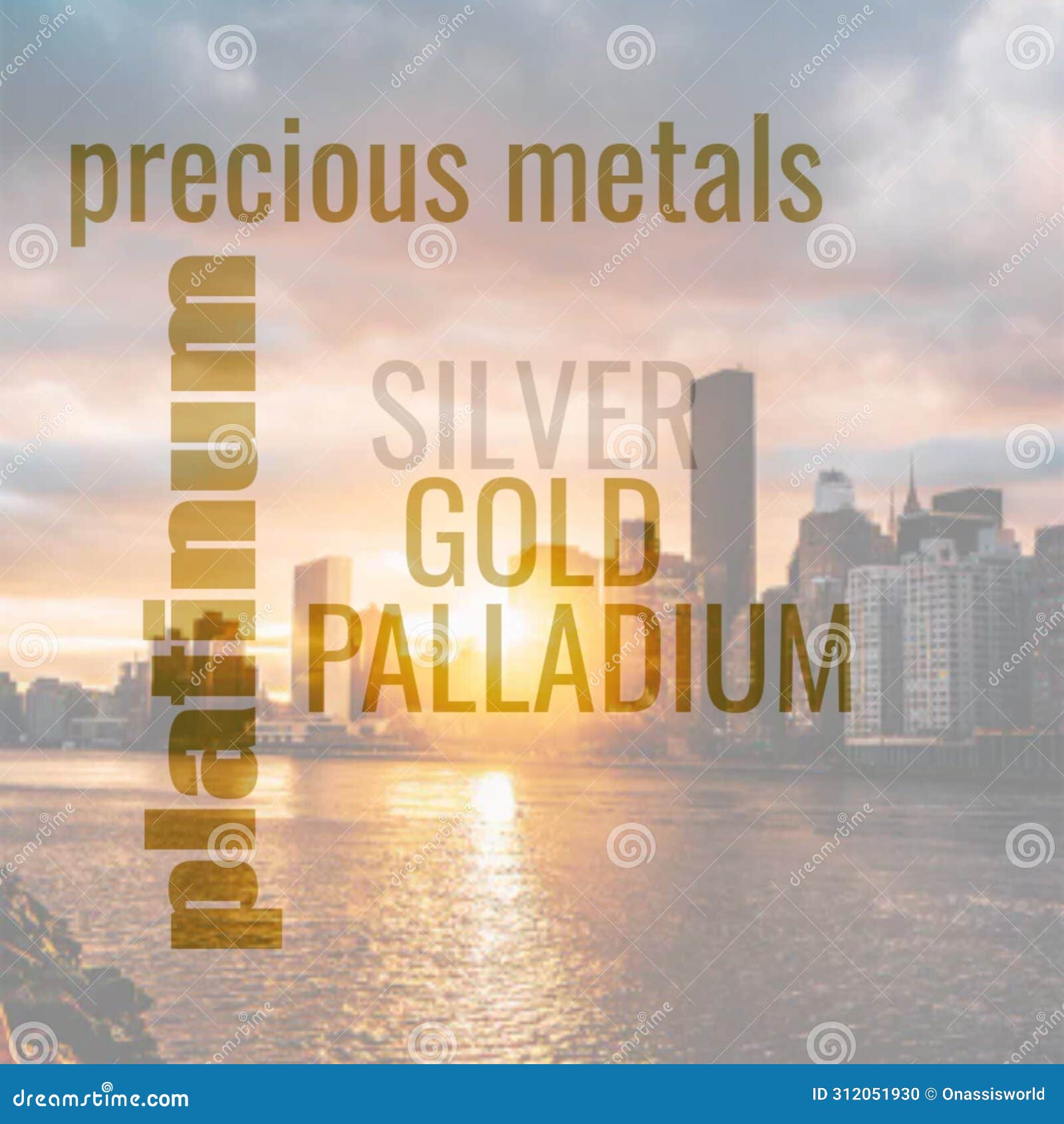 Gold Silver Palladium Platinum Text Shapes Illustration Stock ...