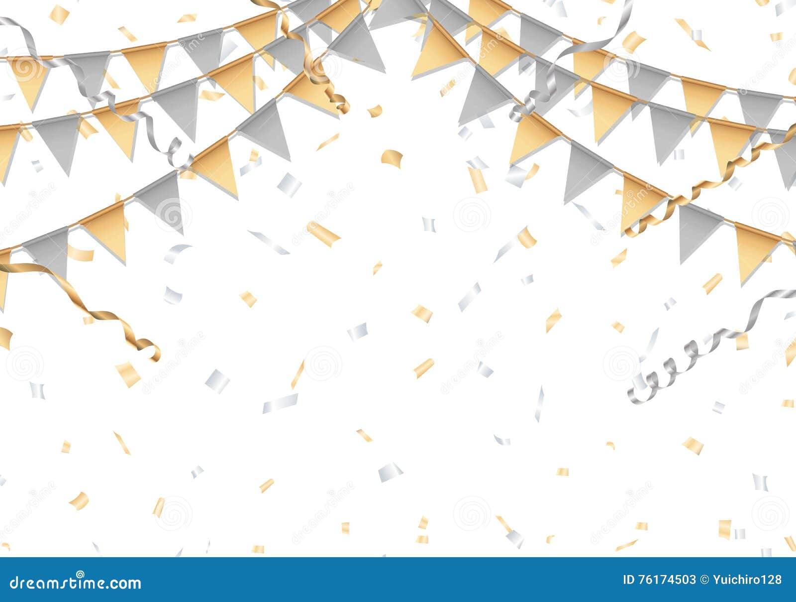 Gold and Silver Party Background with White Board Stock Vector ...
