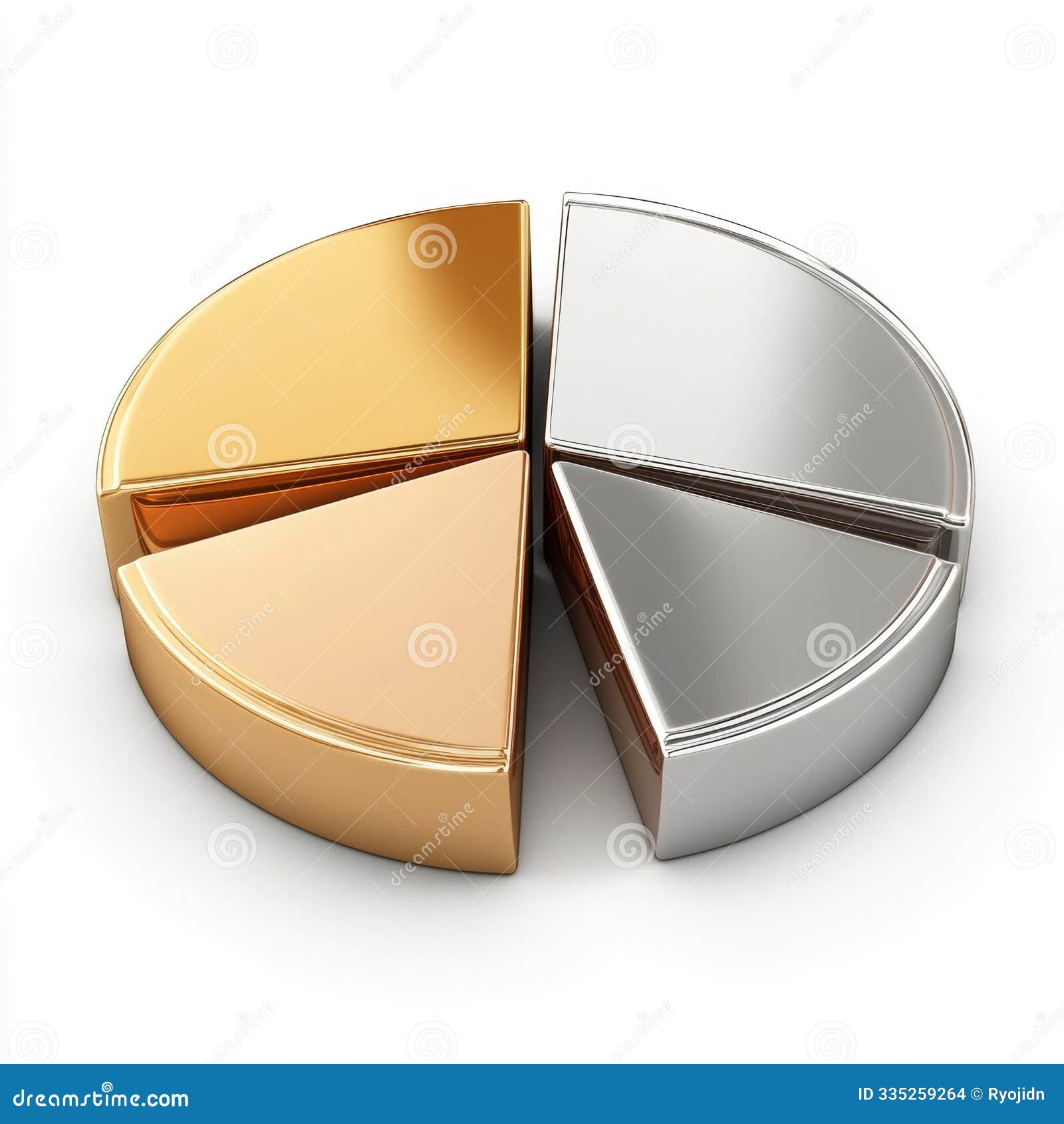 Gold Silver Pie Chart stock illustration. Illustration of planning ...