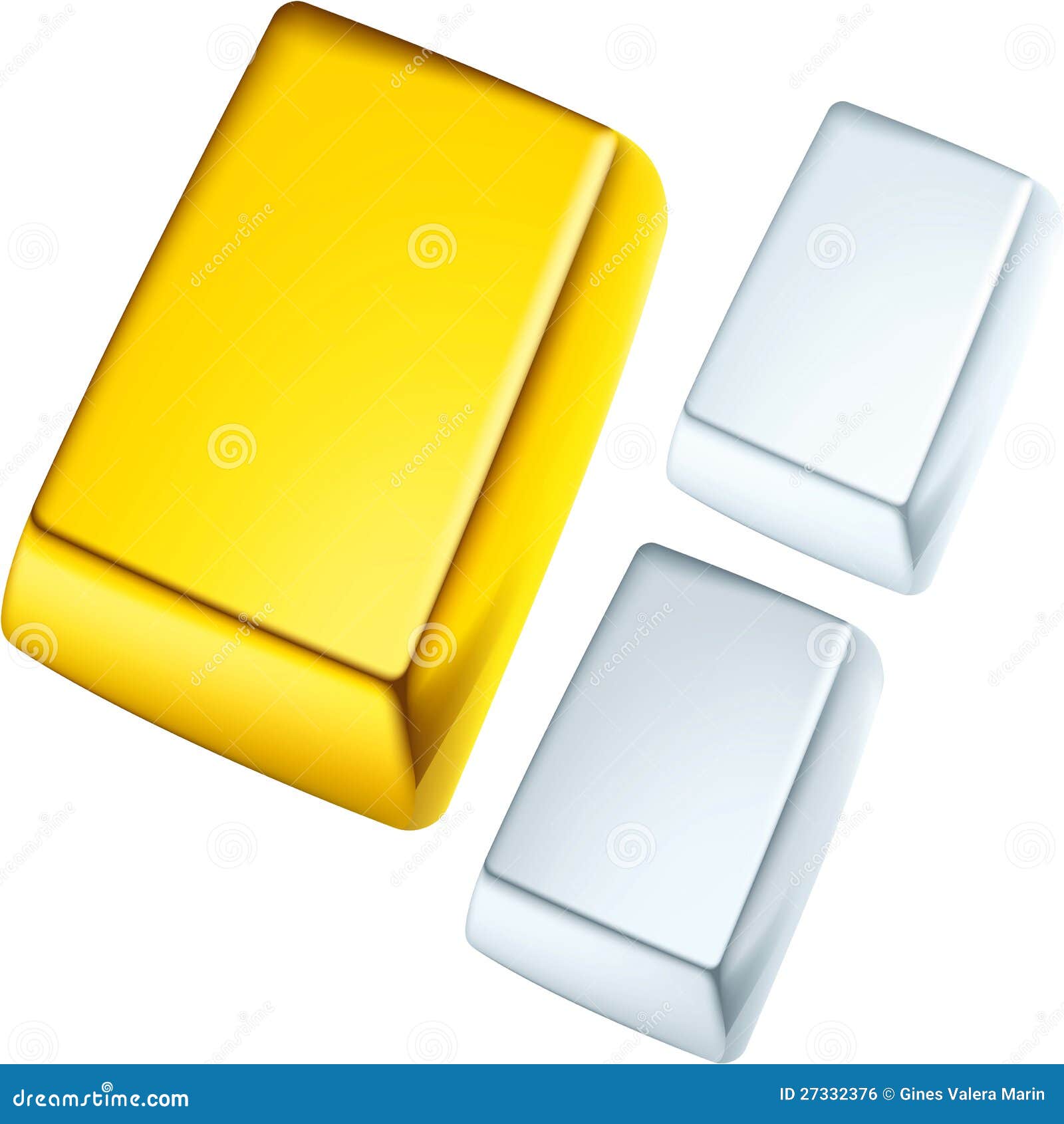 Gold, Silver and Platinum Ingots Stock Vector - Illustration of vector ...