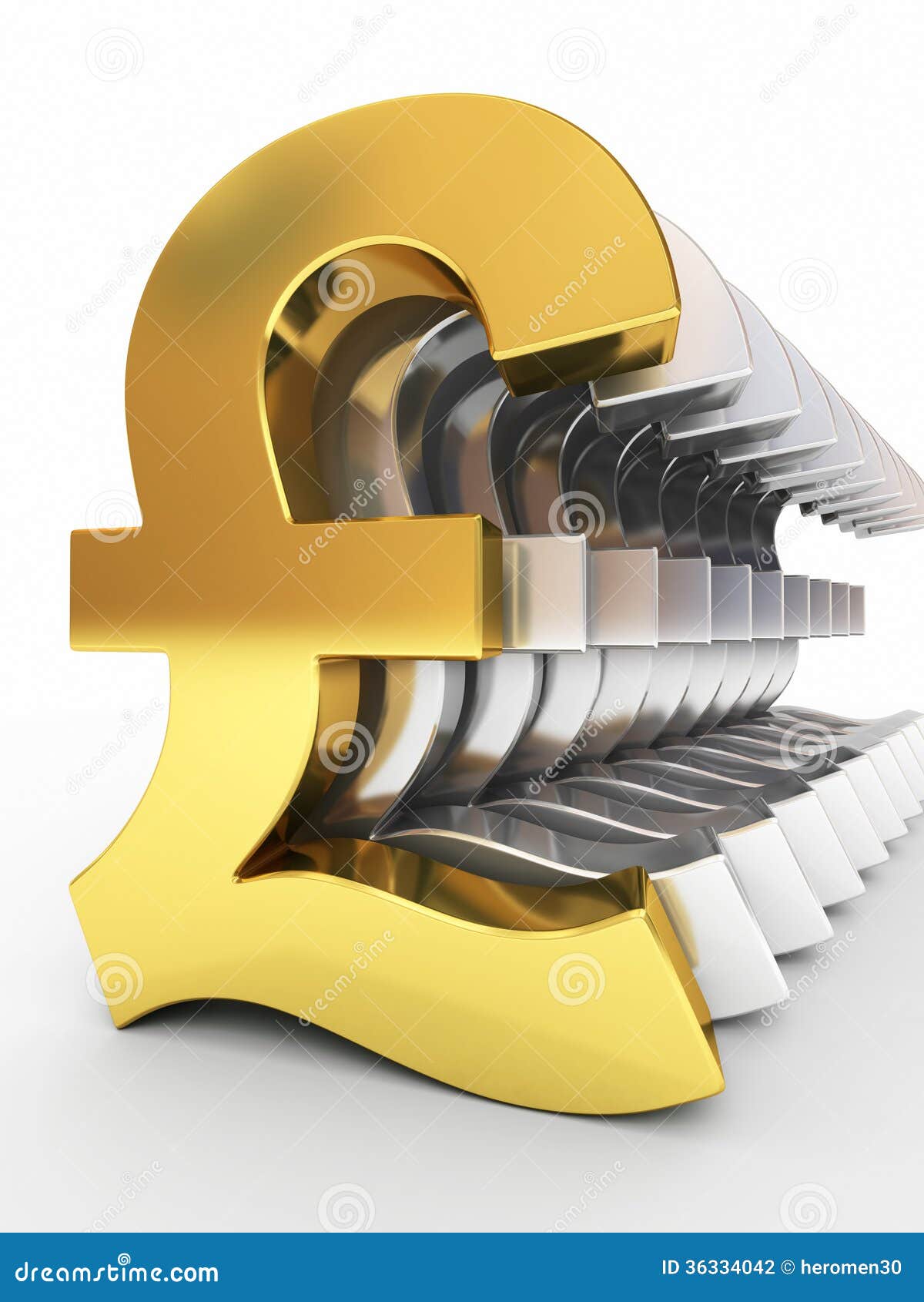 Silver Pound Symbol. 3D Render Illustration Royalty-Free Stock Image ...