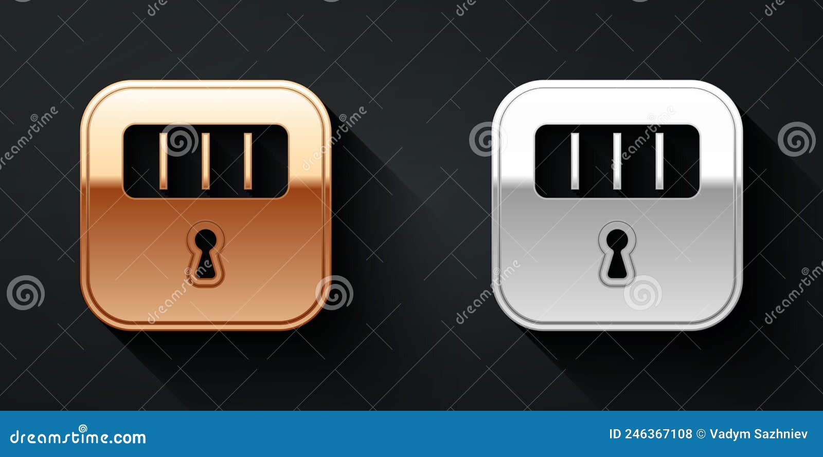 Gold and Silver Prison Cell Door with Grill Window Icon Isolated on ...