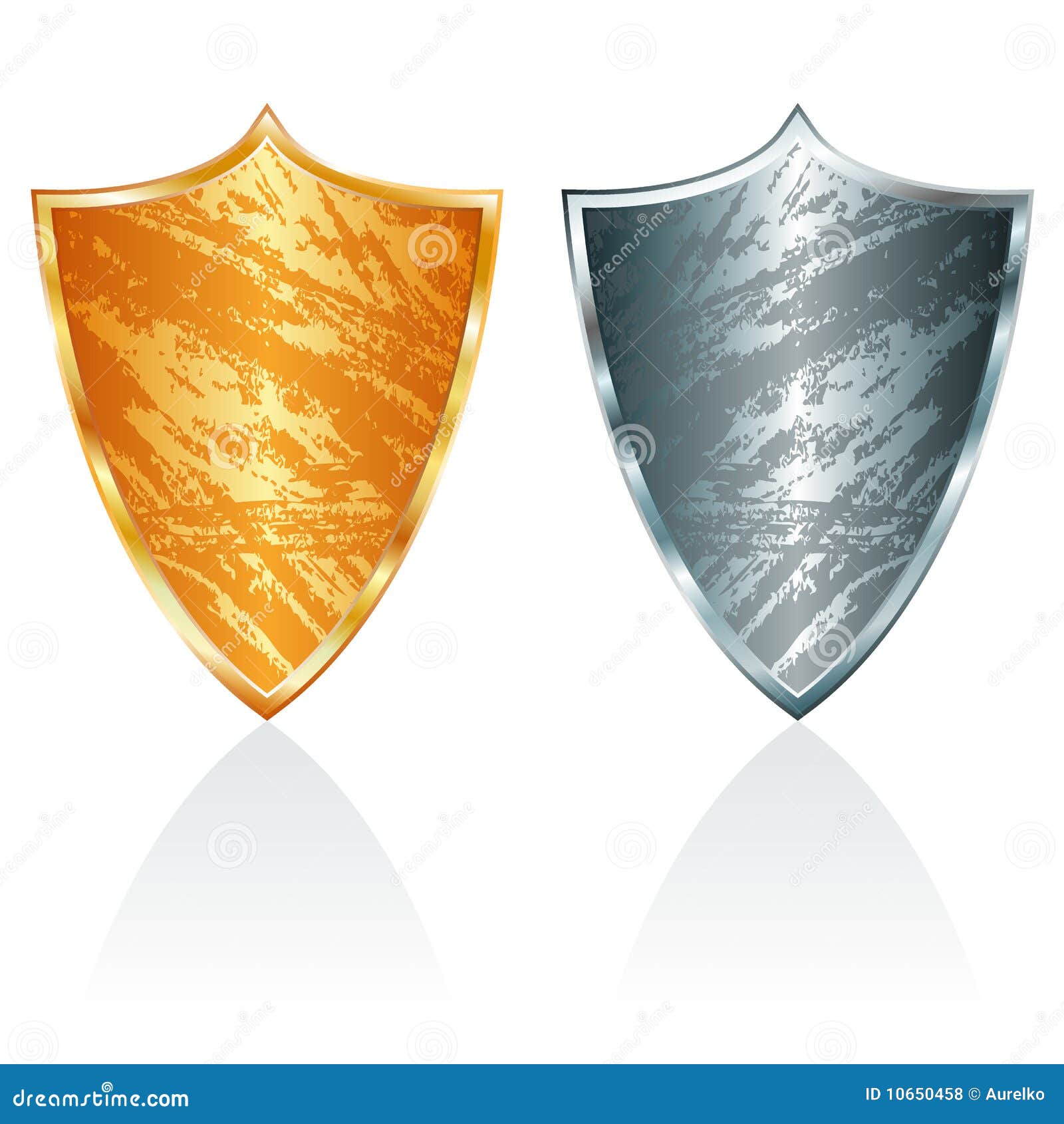 Gold and silver shield stock vector. Illustration of shadow - 10650458