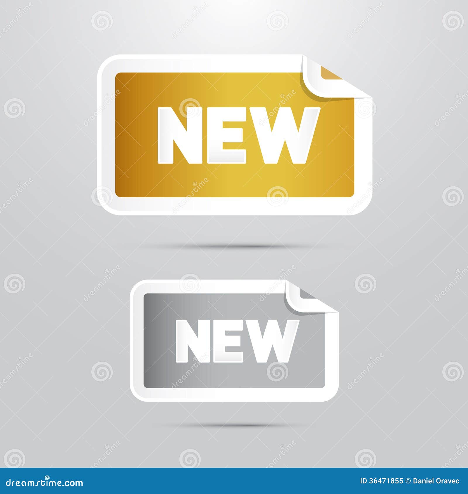 Gold and Silver Stickers, Tags Stock Vector - Illustration of label ...