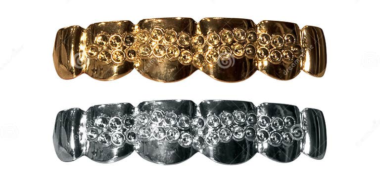 Gold and silver teeth stock photo. Image of closeup, healthcare - 10903298