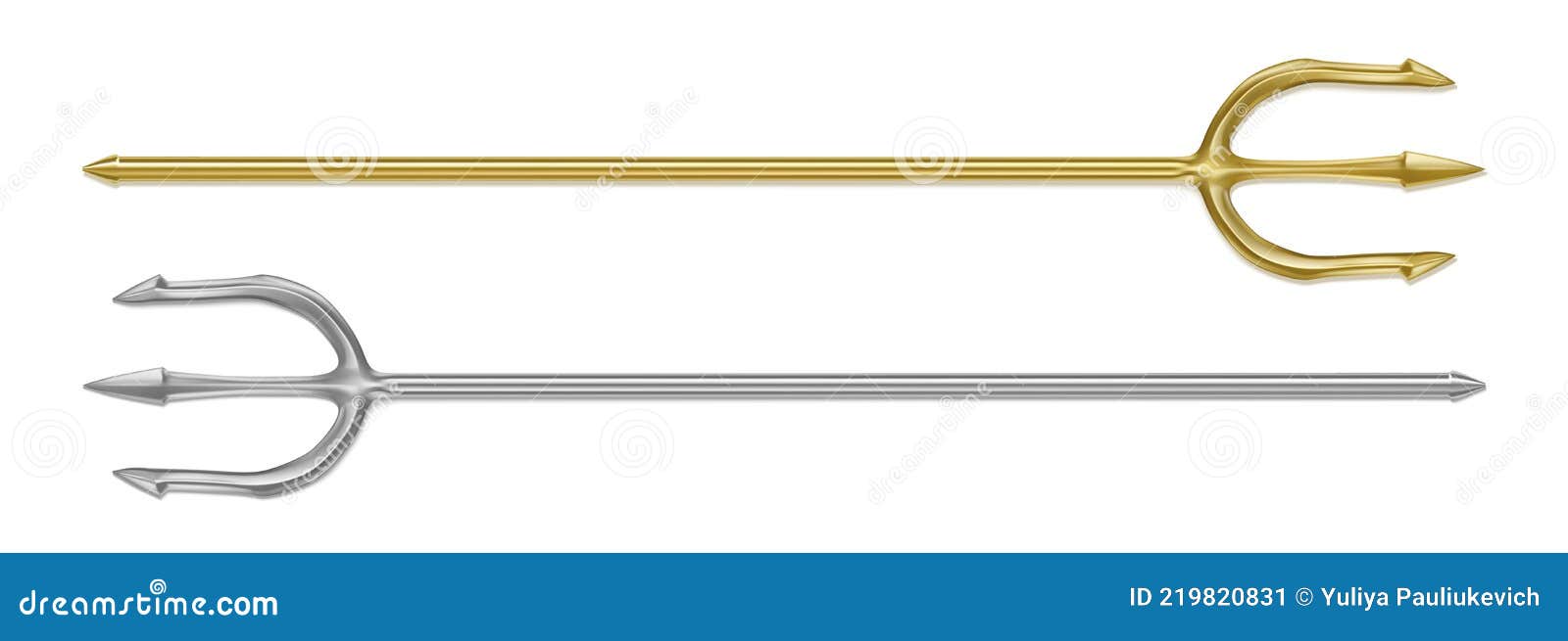Gold and Silver Trident, Devil Pitchfork Stock Vector - Illustration of ...