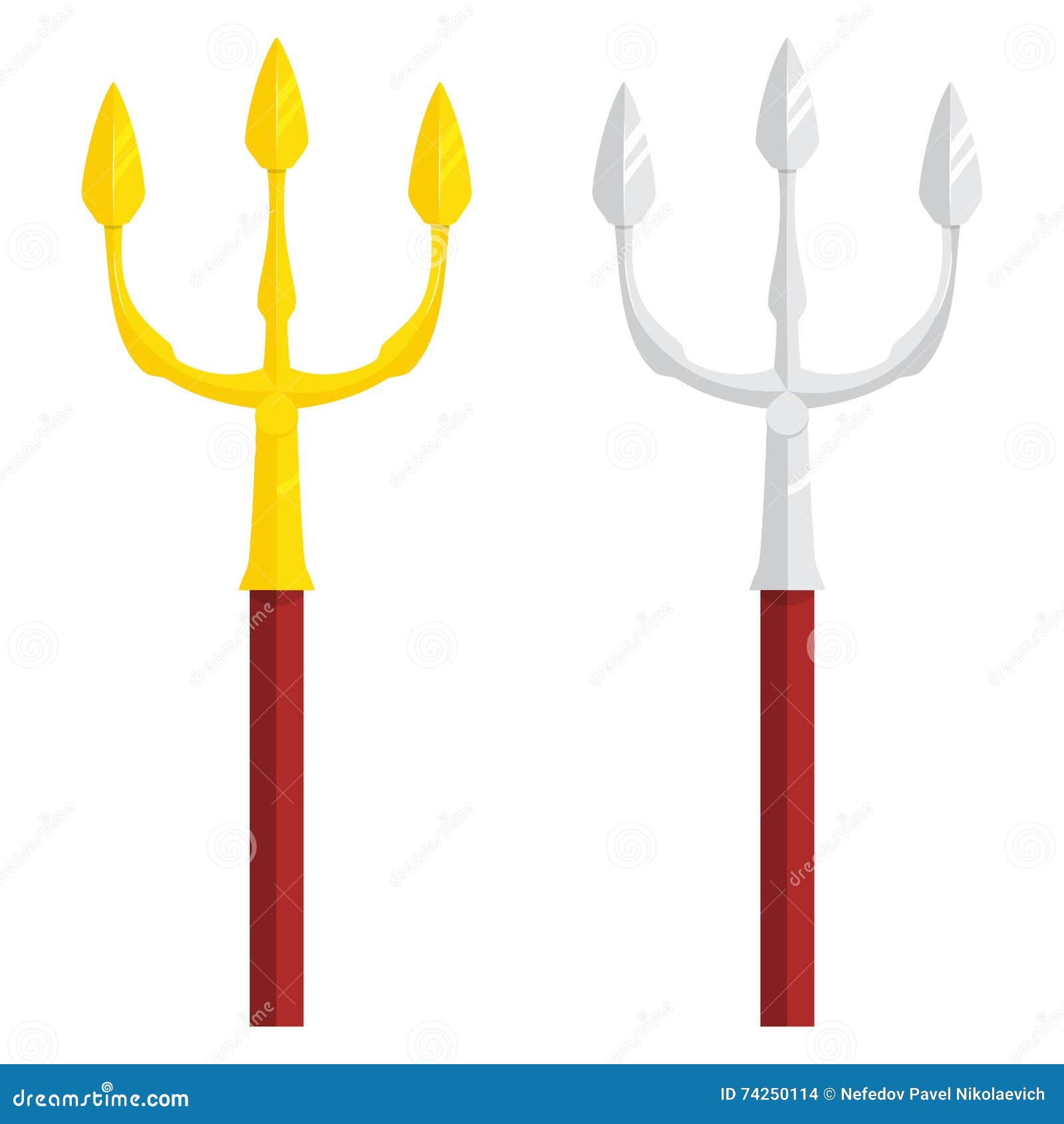 Imp With Trident Vector Icon Cartoon Illustration | CartoonDealer.com ...