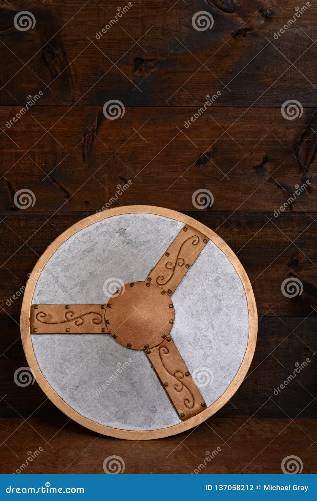 Gold and Silver Warrior Shield Stock Photo - Image of antique, military ...