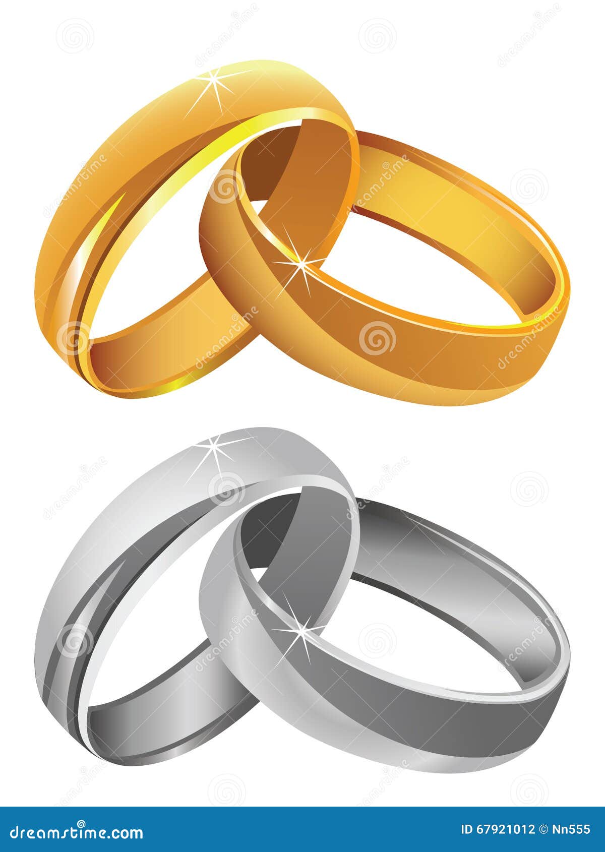 Gold & Silver Wedding Rings Stock Vector - Illustration of golden ...