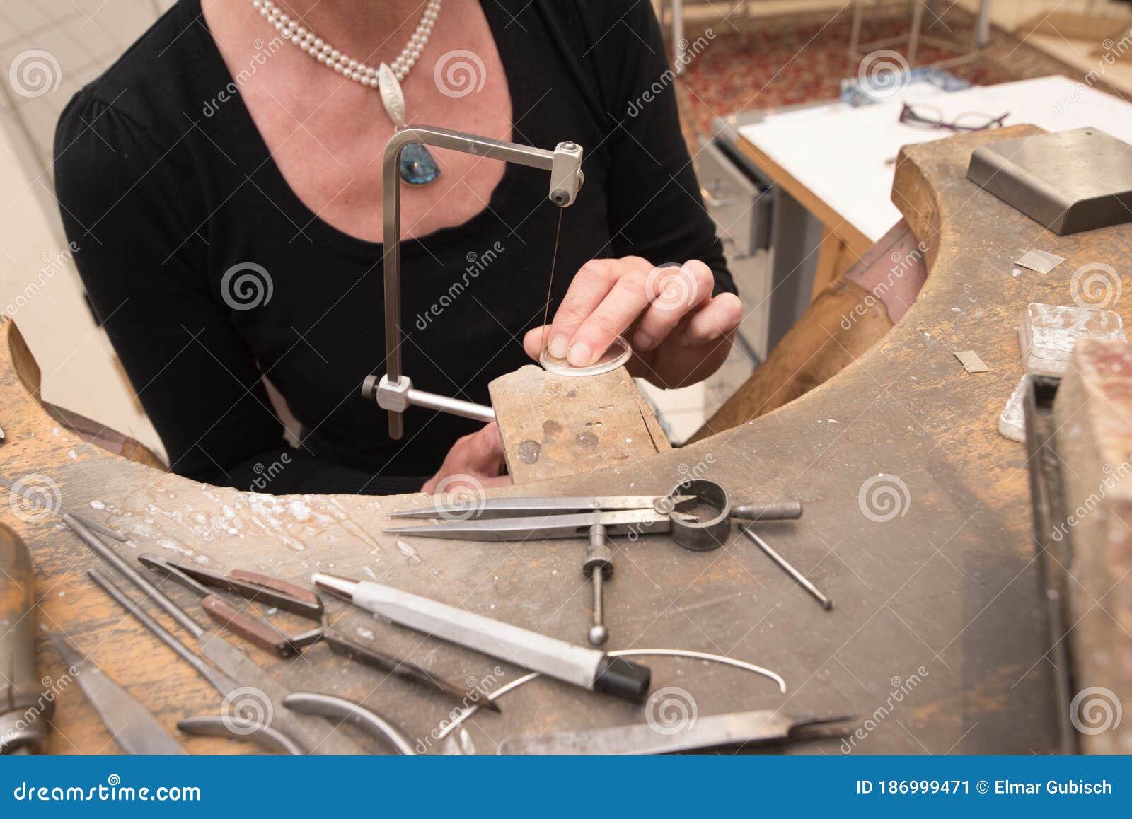 Gold and Silversmith at Work Stock Image - Image of material, labour ...