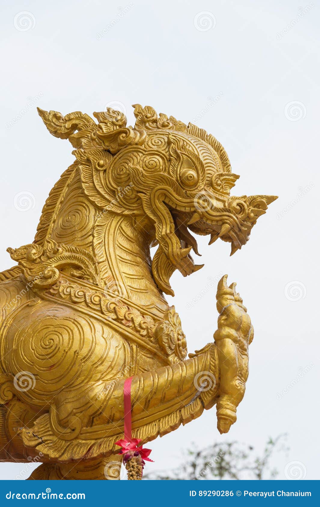 Singha Is White Lion Guardians In Temple. Royalty-Free Stock Photo ...