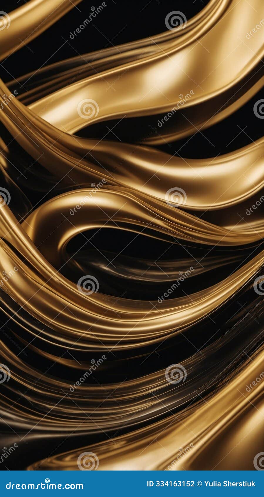 Gold Single Wave Line on a Black Background. Stock Photo - Image of ...