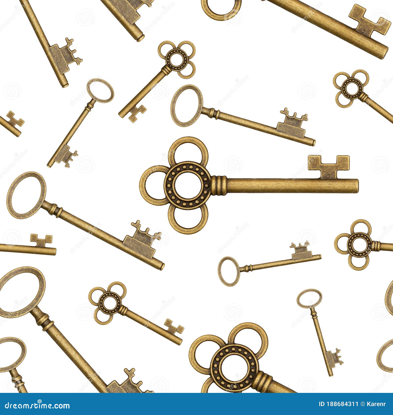 Gold Skeleton Key Background that is Repeat and Seamless Stock ...