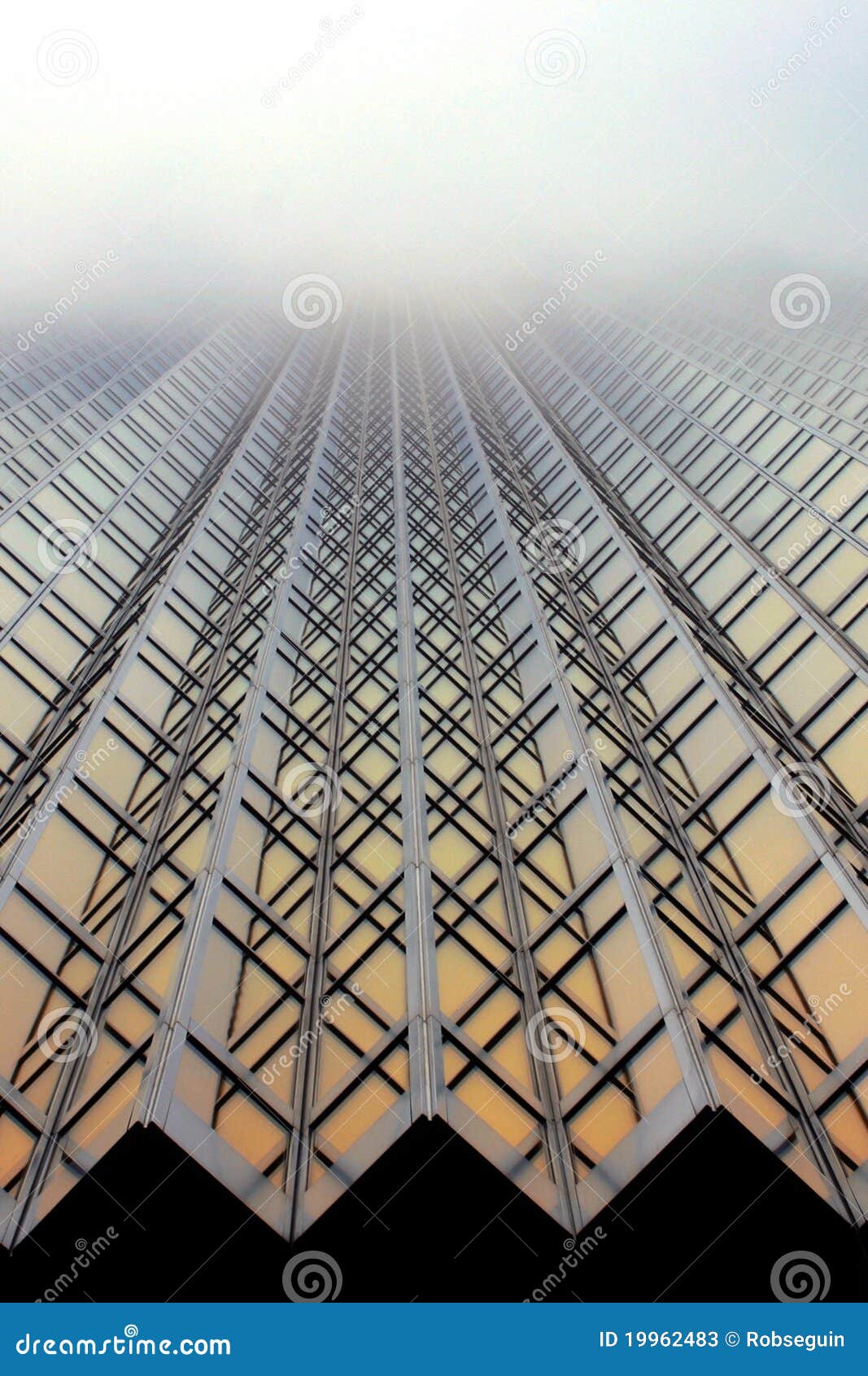 Gold Skyscraper in the fog stock image. Image of design - 19962483