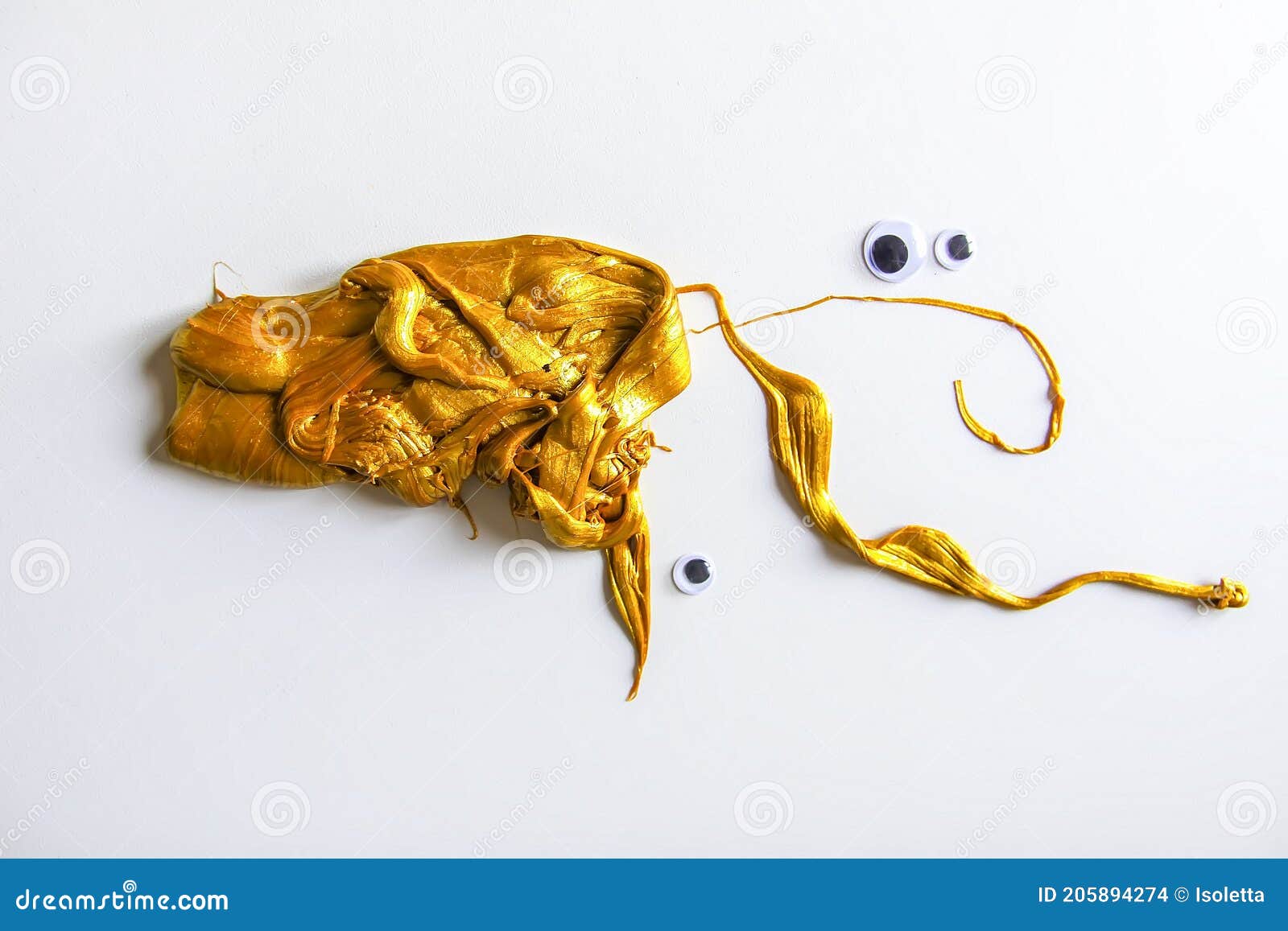 Gold Slime and Handmade Details Stock Photo - Image of blue, closeup ...