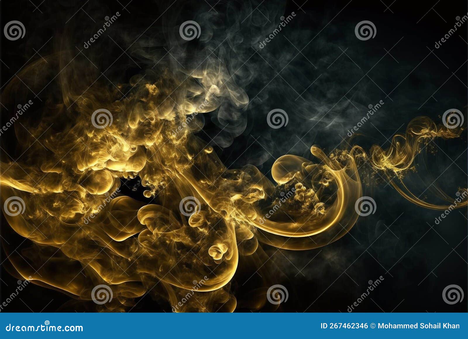 Gold Smoke Abstract Texture Yellow and Black Background Generative AI ...
