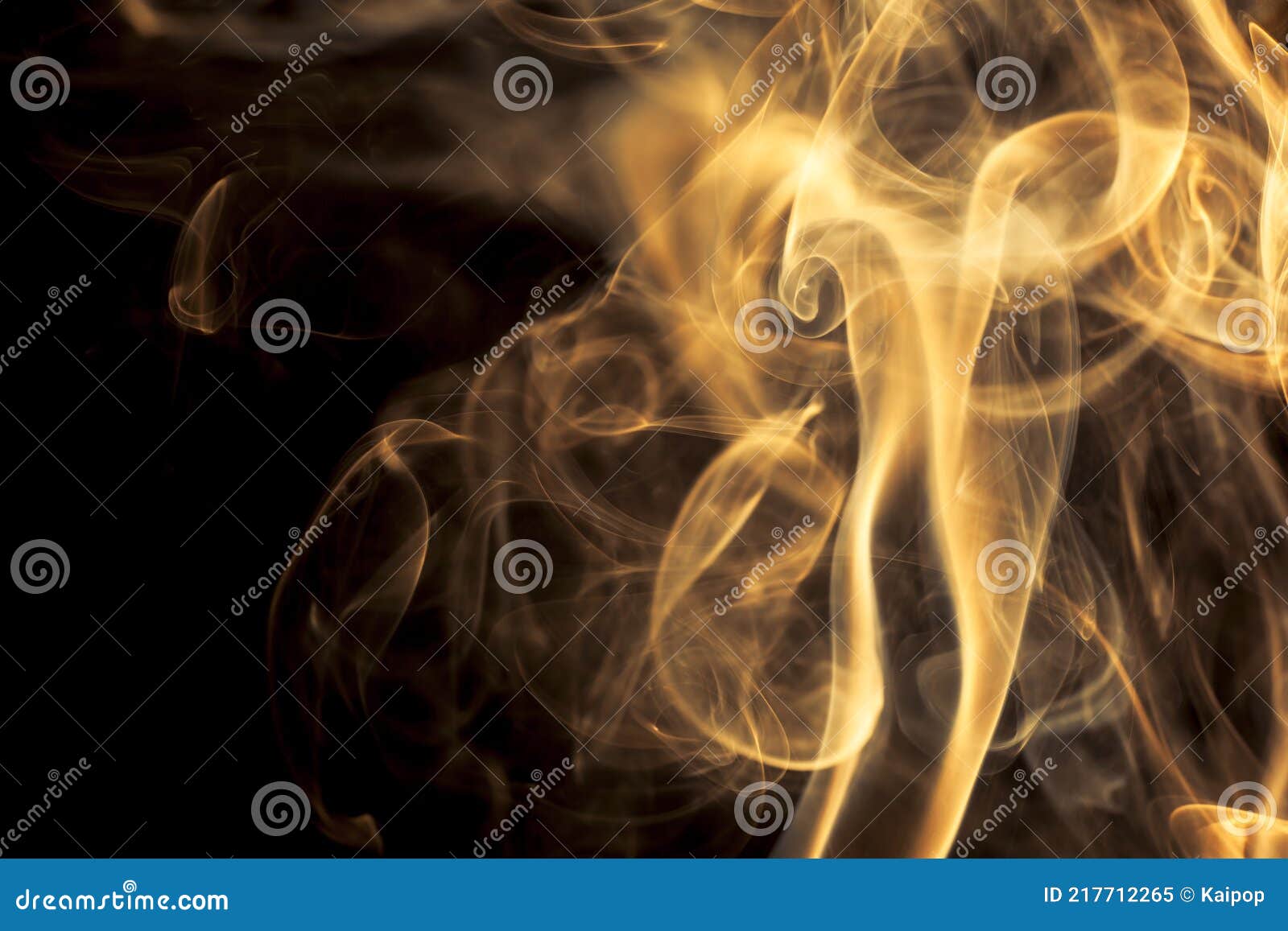 Gold Smoke on Black Background Stock Image - Image of mystery, fire ...