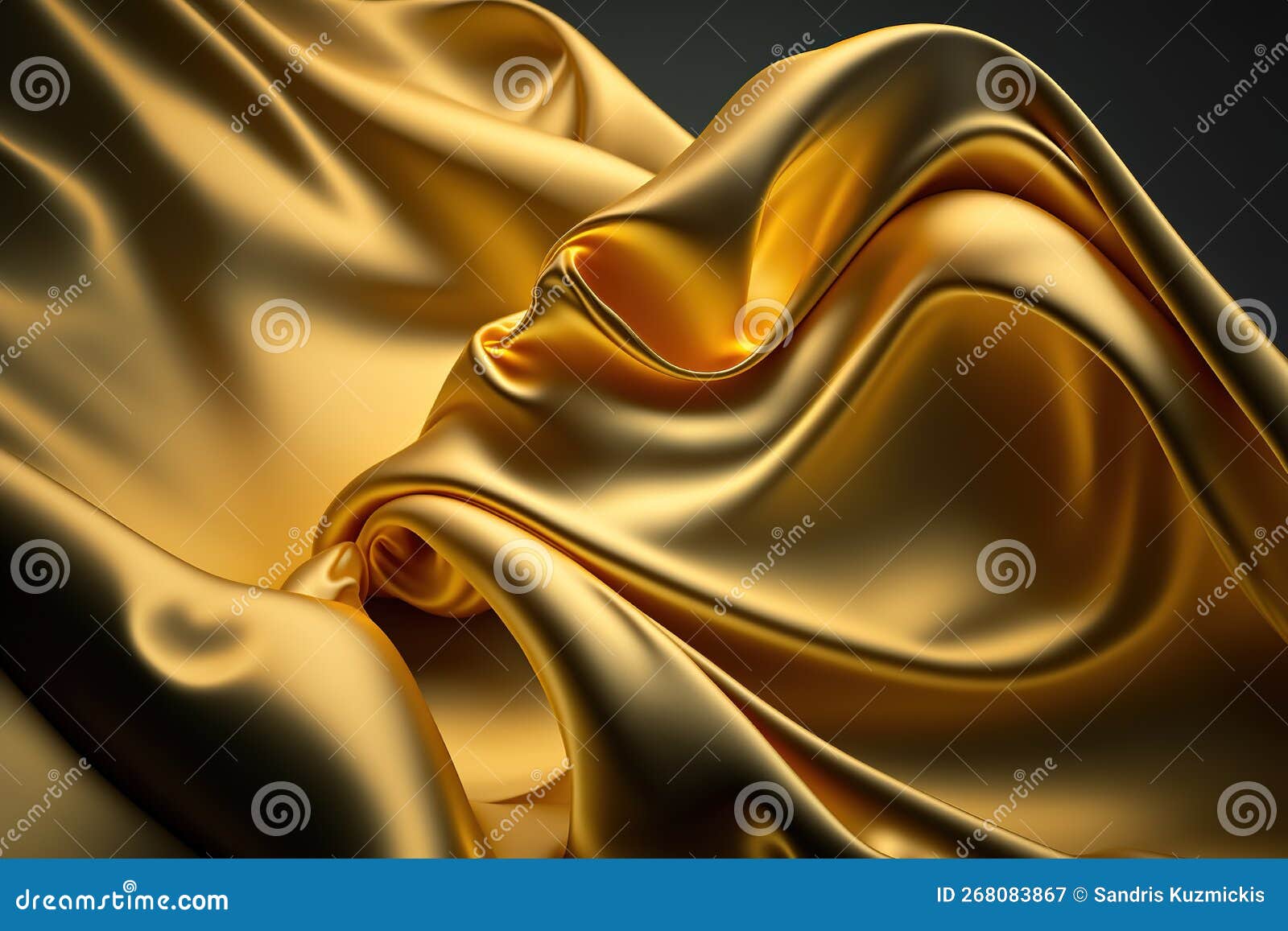 Gold Smooth Wrinkled Silk. Generative AI Stock Illustration ...