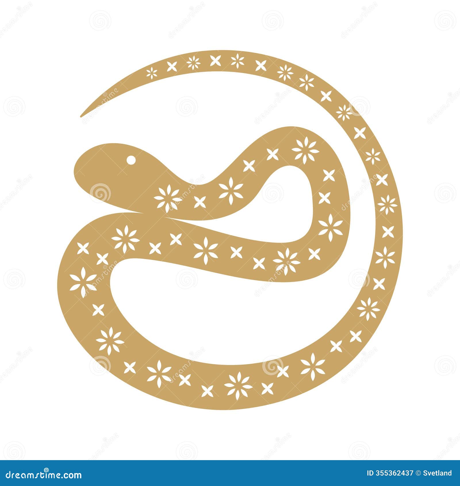 Gold Snake in the Shape of a Circle. Stock Vector - Illustration of ...