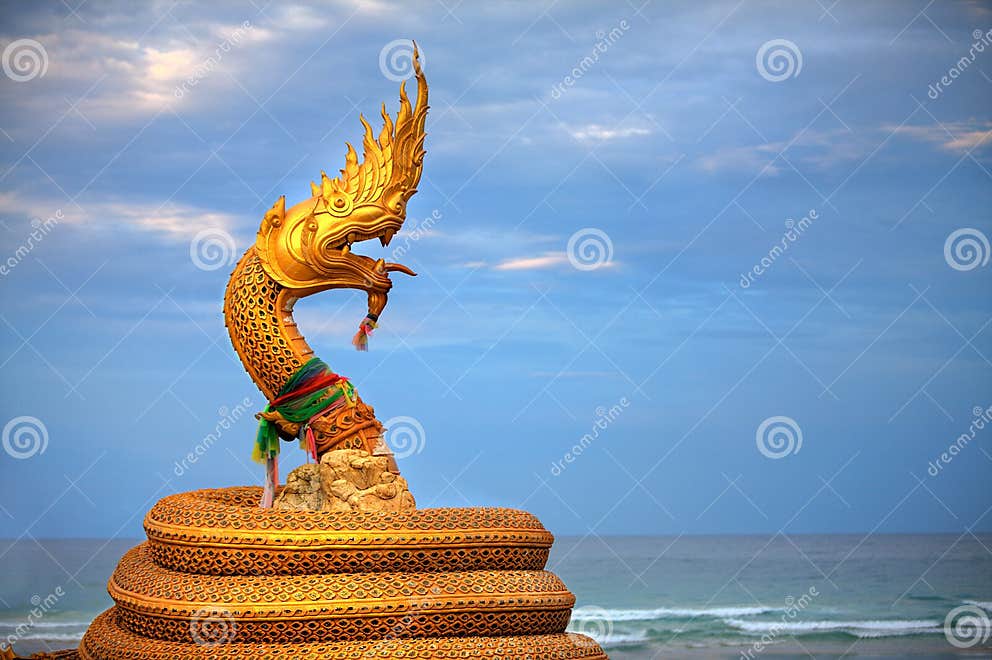 Gold Snake Statue stock image. Image of asia, tourism - 3345663
