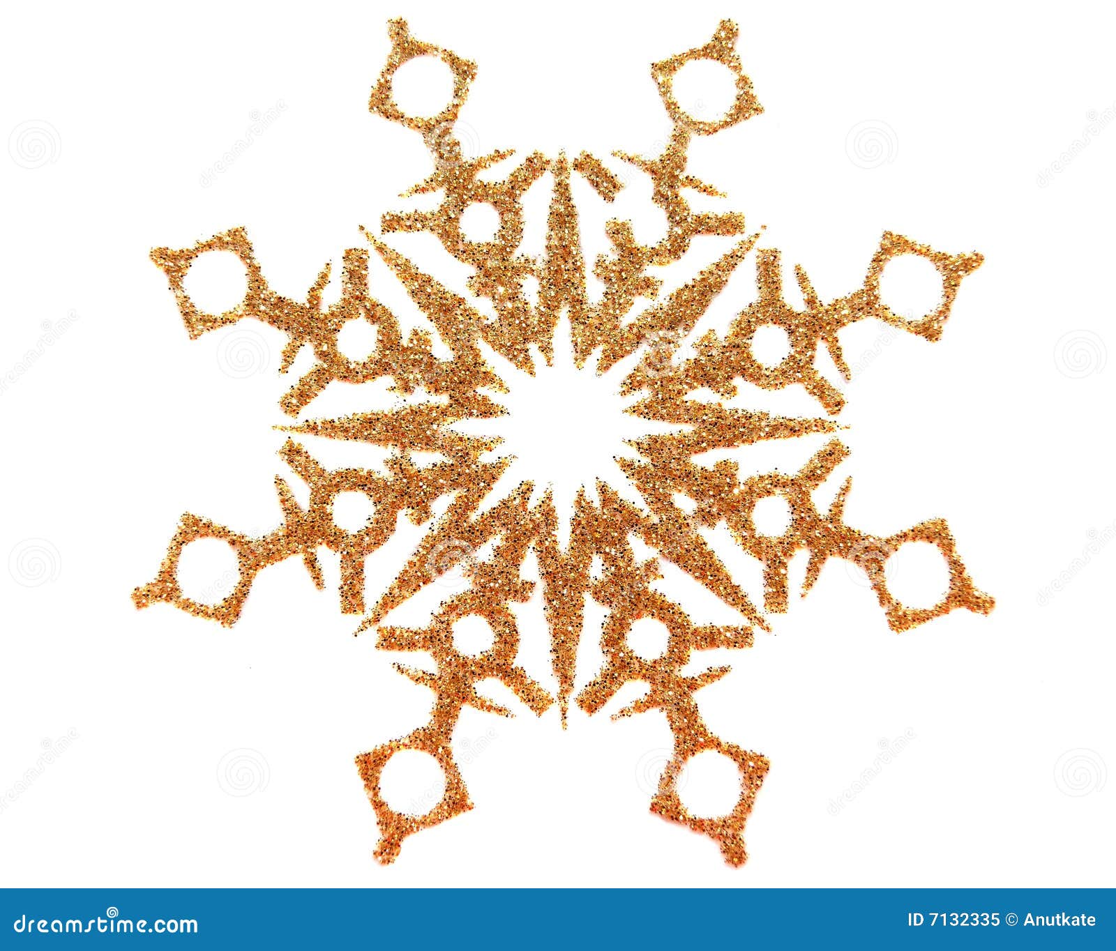 Gold snowflake on white stock illustration. Illustration of decoration ...